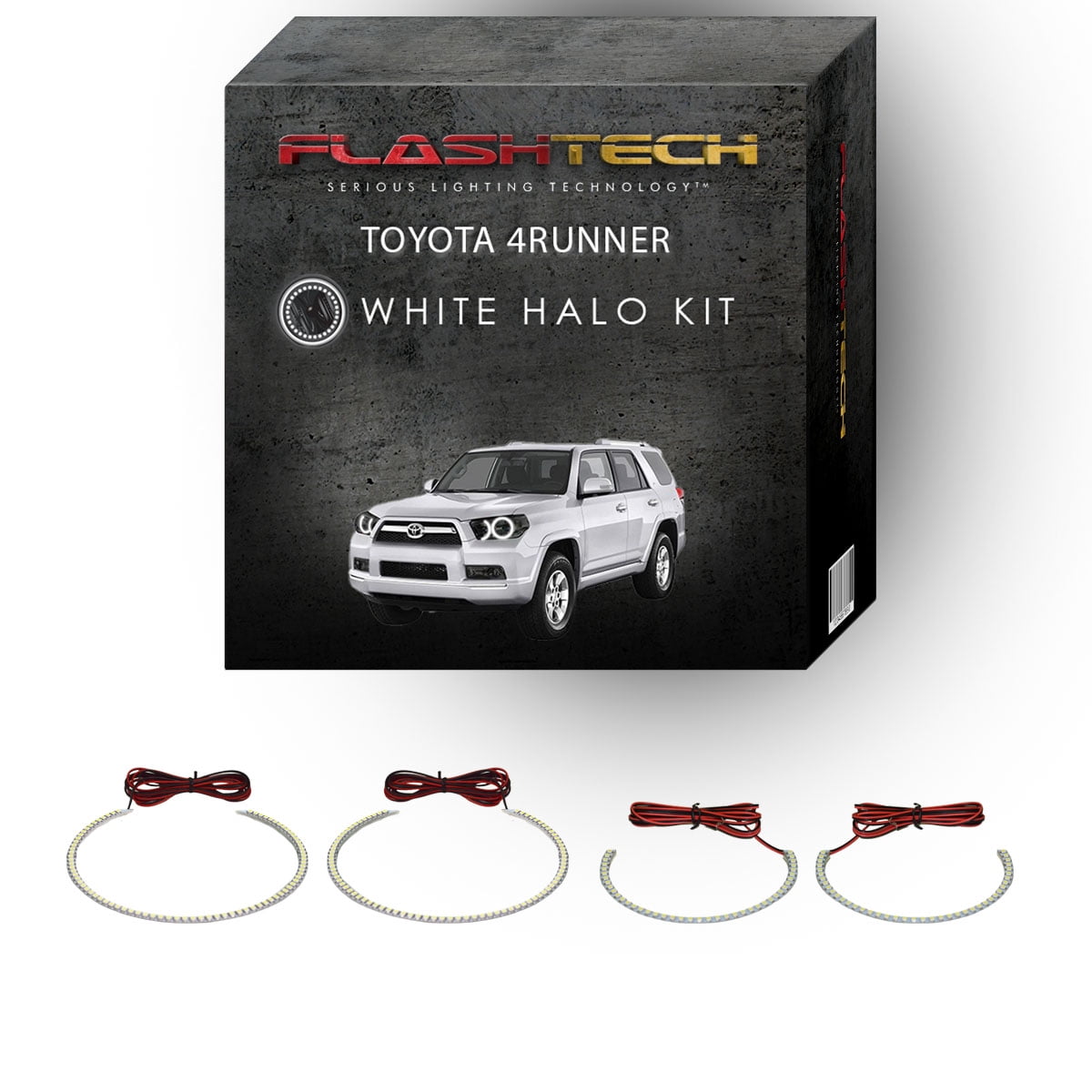 Flashtech White Angel Eye LED Headlight Halo kit for 2010-2013 Toyota ...