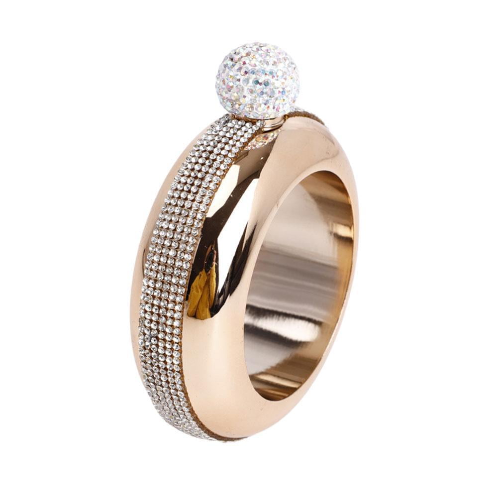 Flask Bangle Bracelet Ab Crystal Lid Creative 304 Stainl Stl Wine ...