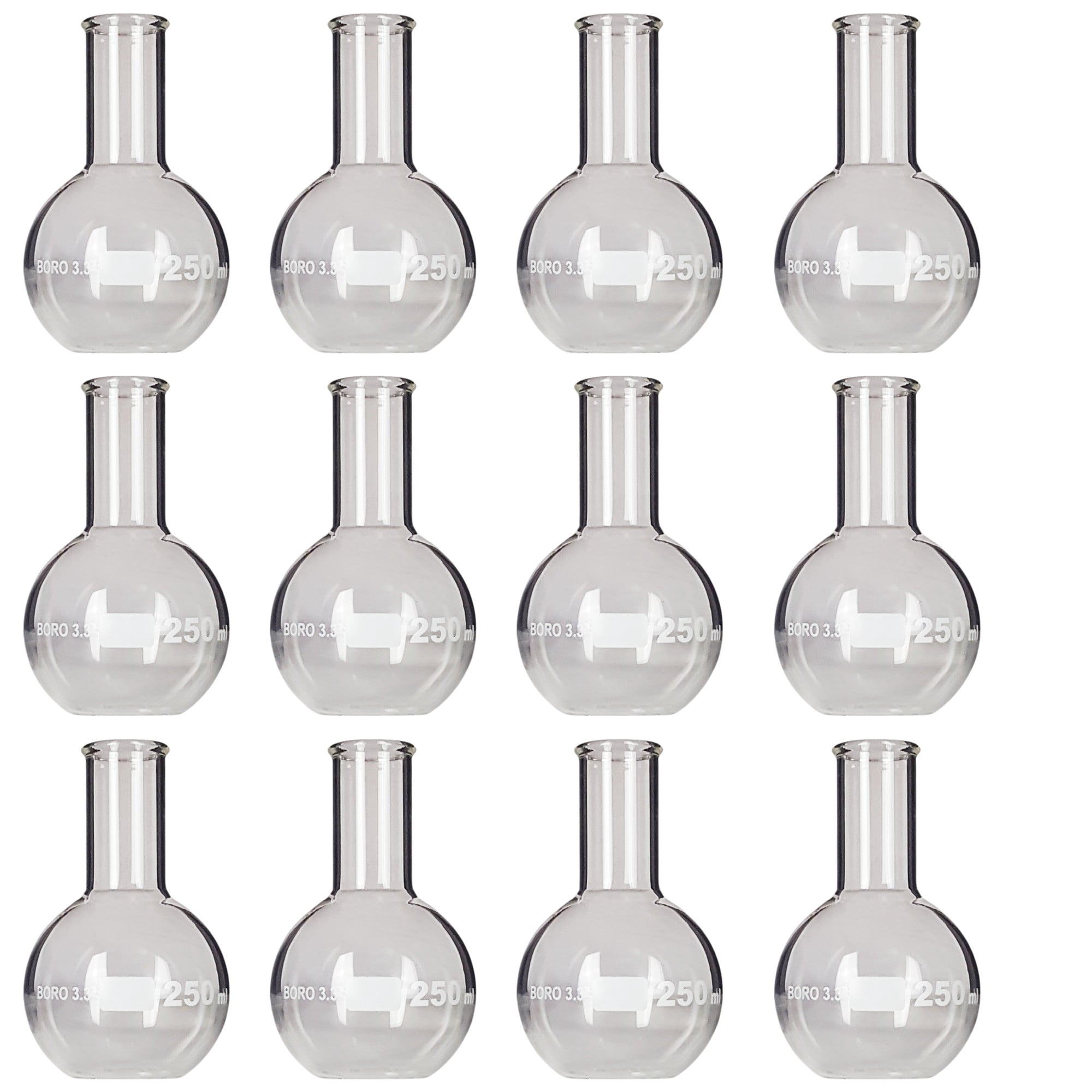 Flask Flat-Bottom Florence Boiling Flask, Standard Neck, 250ml capacity. Made from Borosilicate ...