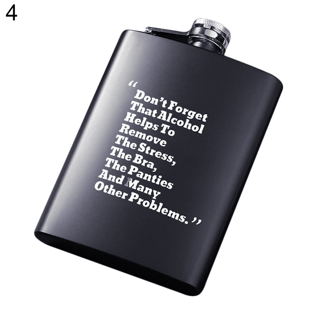 Flask for Liquor - 8 Oz Leak Proof Men Funny Letter Print Stainless ...