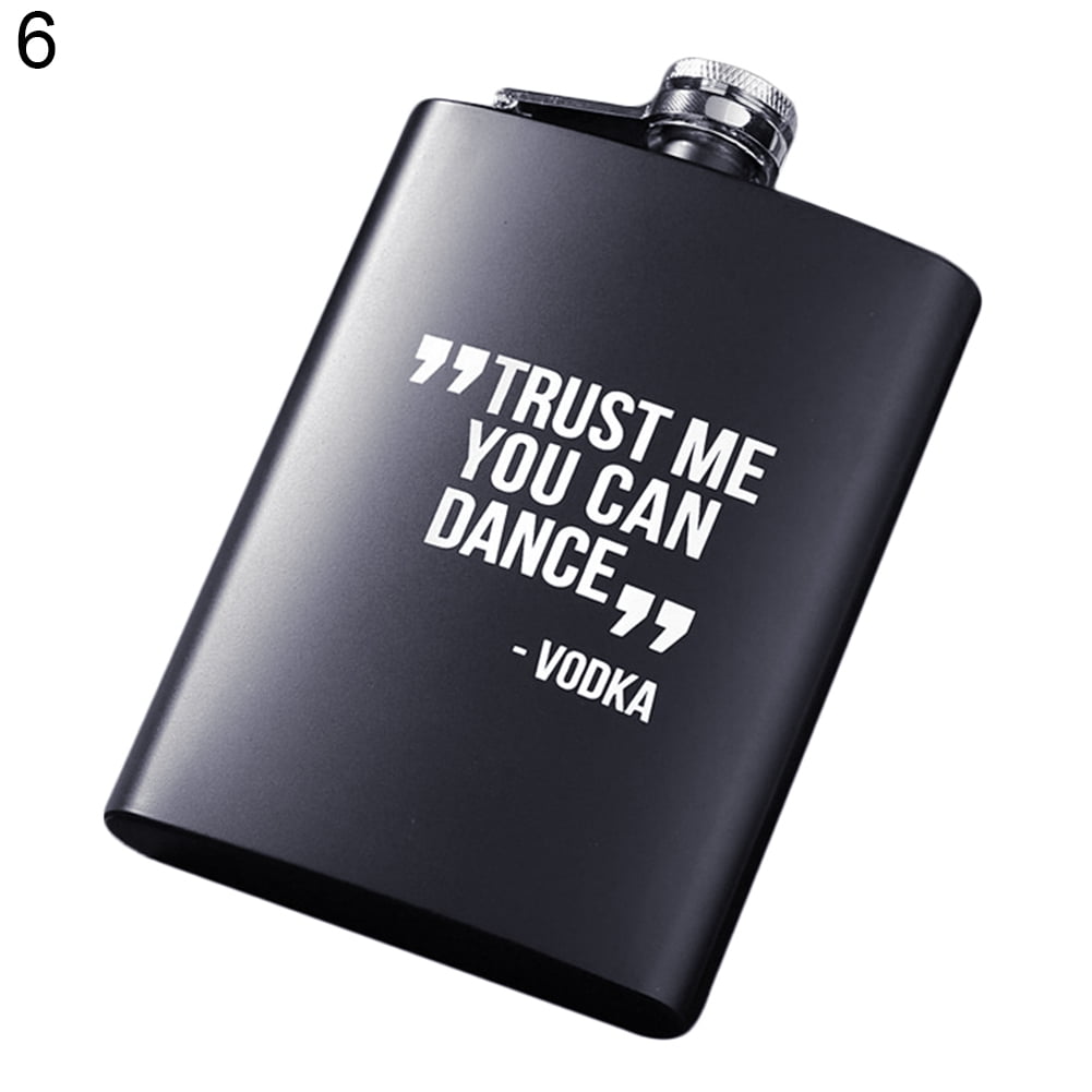 Flask for Liquor - 8 Oz Leak Proof Men Funny Letter Print Stainless ...