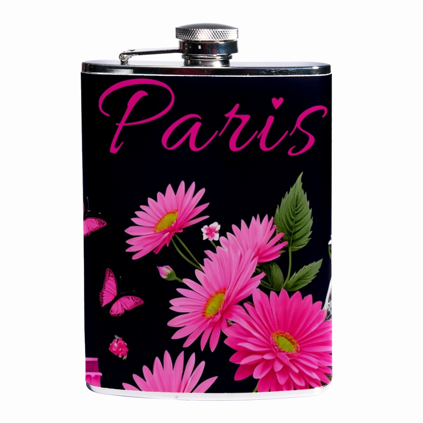 Flask With Never Lose Cap Stainless Steel Hip Flask Leak Proof Flask