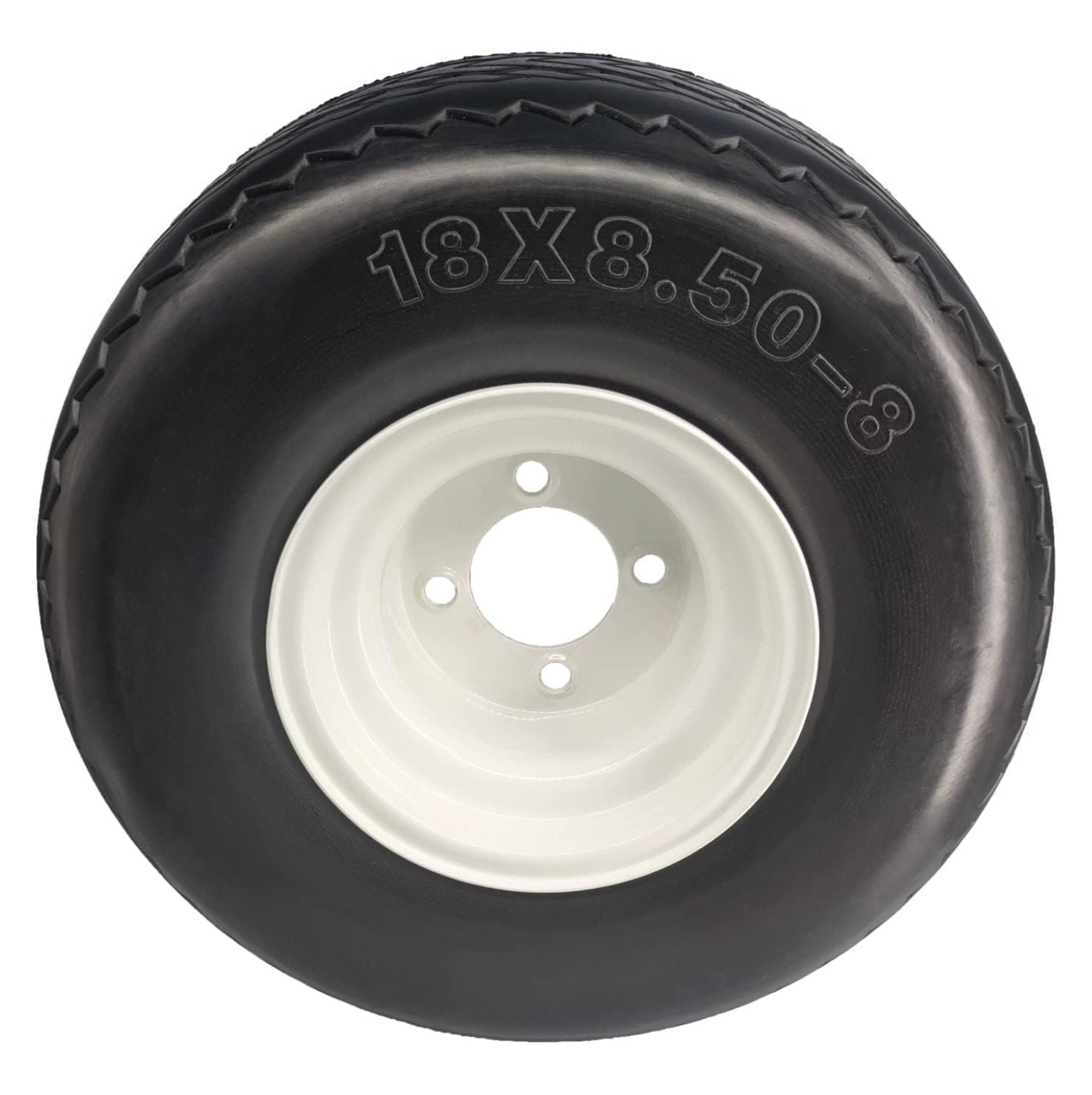 Flat 18x8.50-8 Tire and Wheel with 4 Lugs, Golf Cart Tire 18x8.50x8 for ...