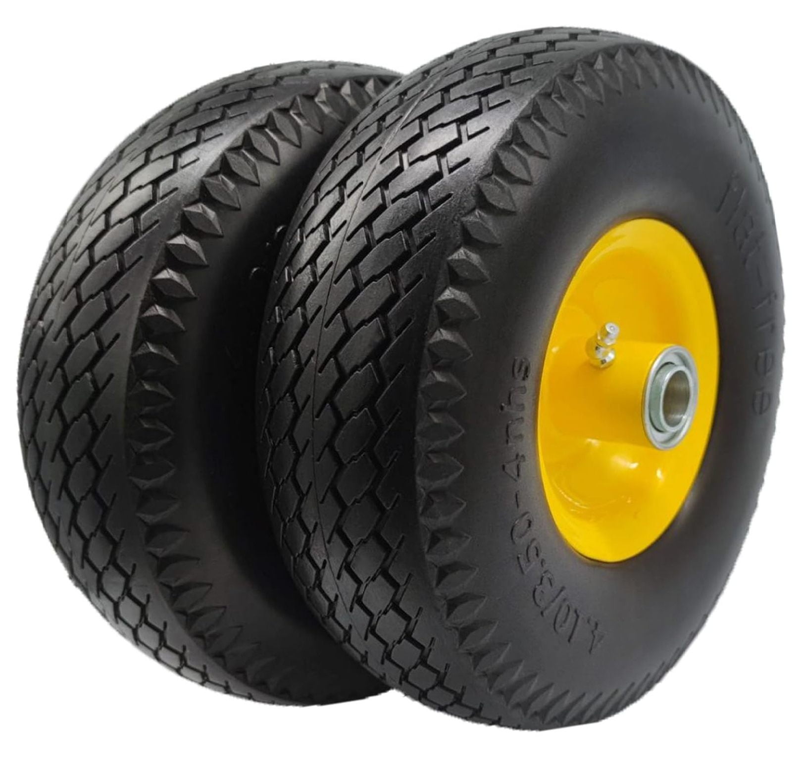 Flat 4.10/3.50-4 Hand Truck Tire with 3/4 Axle Bore, 2.2” Offset 10 ...