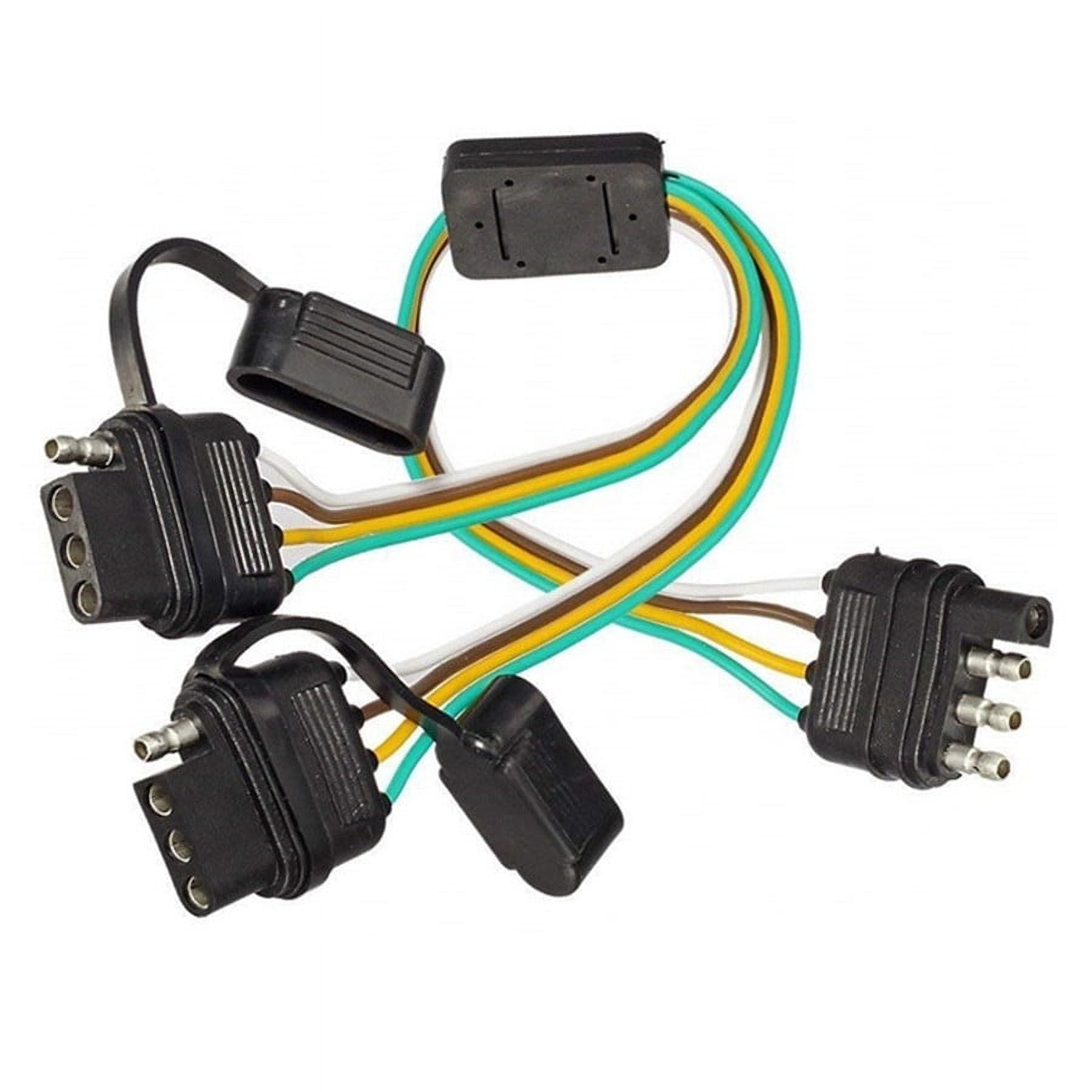 Flat 4-Way 4 Pin Trailer Y-Splitter Harness Adapter LED Tailgate Light ...
