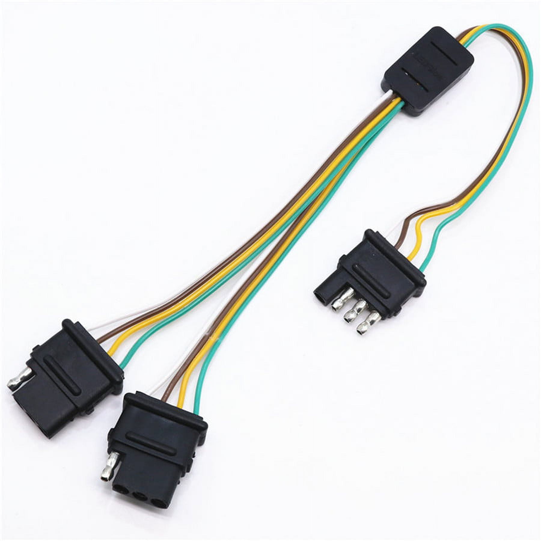 Flat 4-Way 4 Pin Trailer Y-Splitter Harness Adapter LED Tailgate Light ...