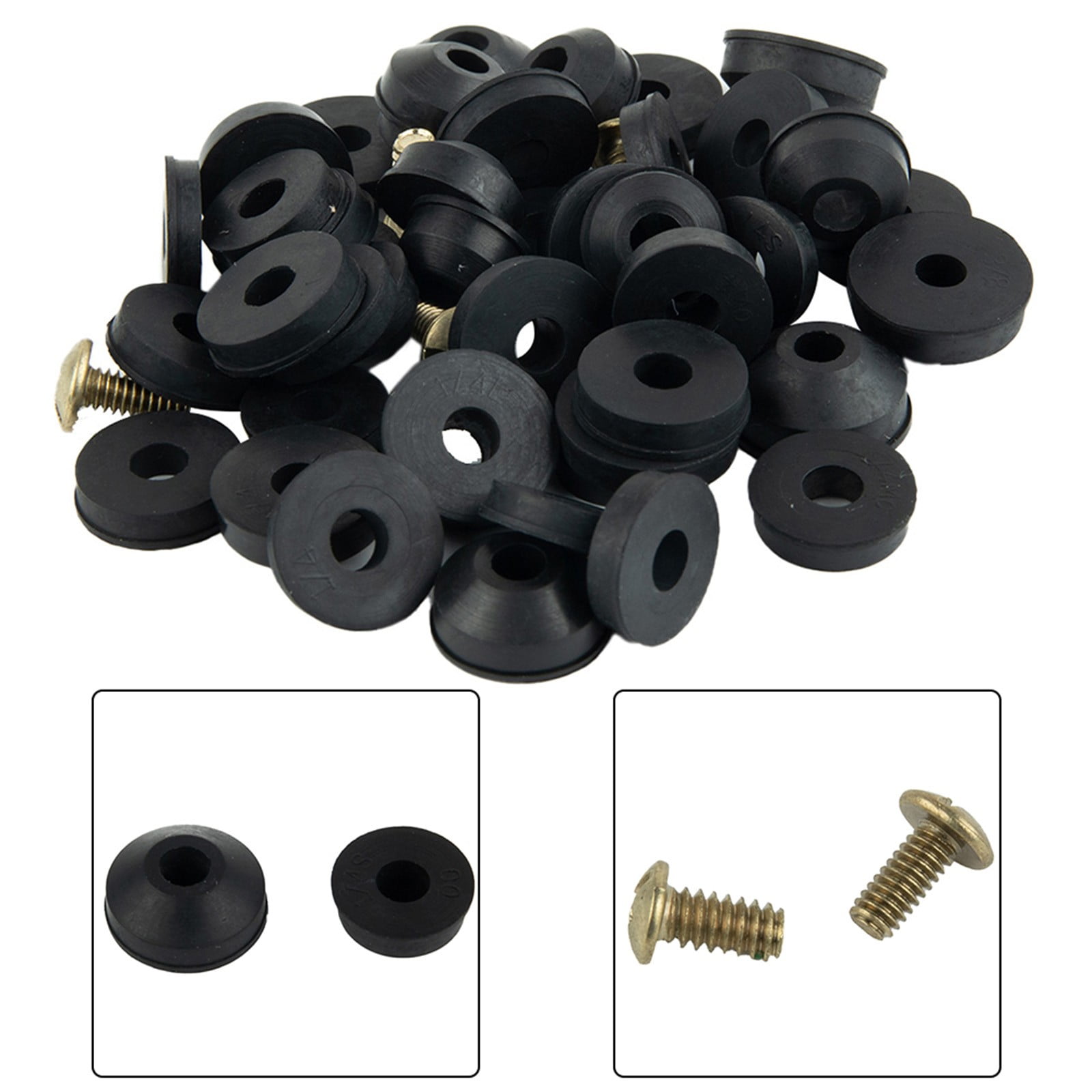 Flat and Beveled Faucet Washers and Brass Bibb Screws Assortment ...