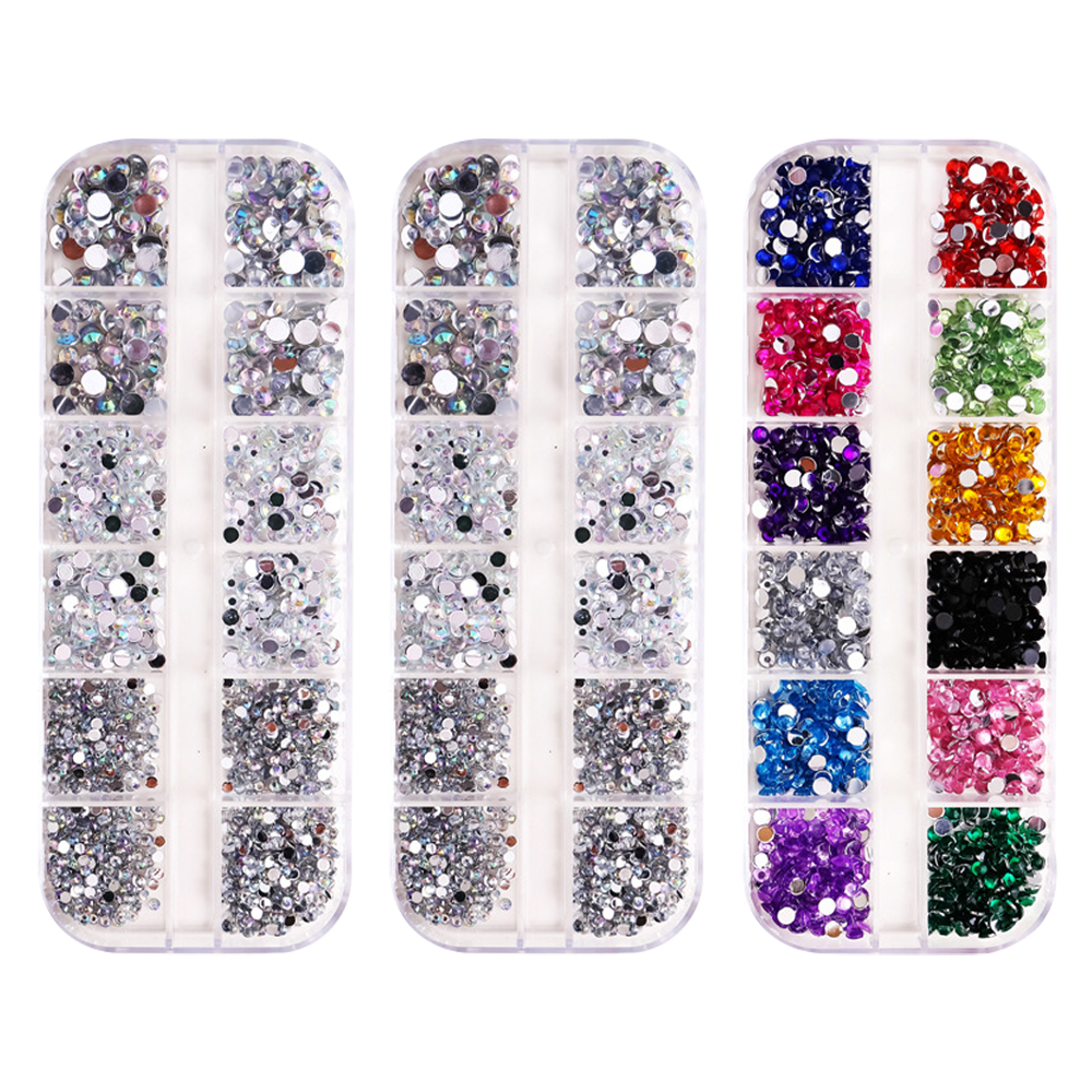 Flat Back Crystal Rhinestones Round Gems - Style 8 - Walmart.com