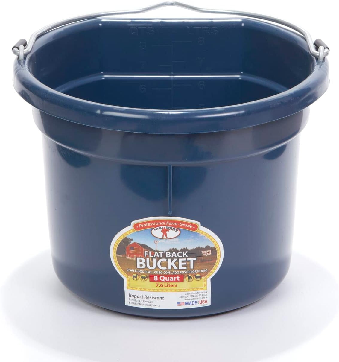 Flat Back Plastic Animal Feed Bucket | Animal Feed Bucket with Metal ...