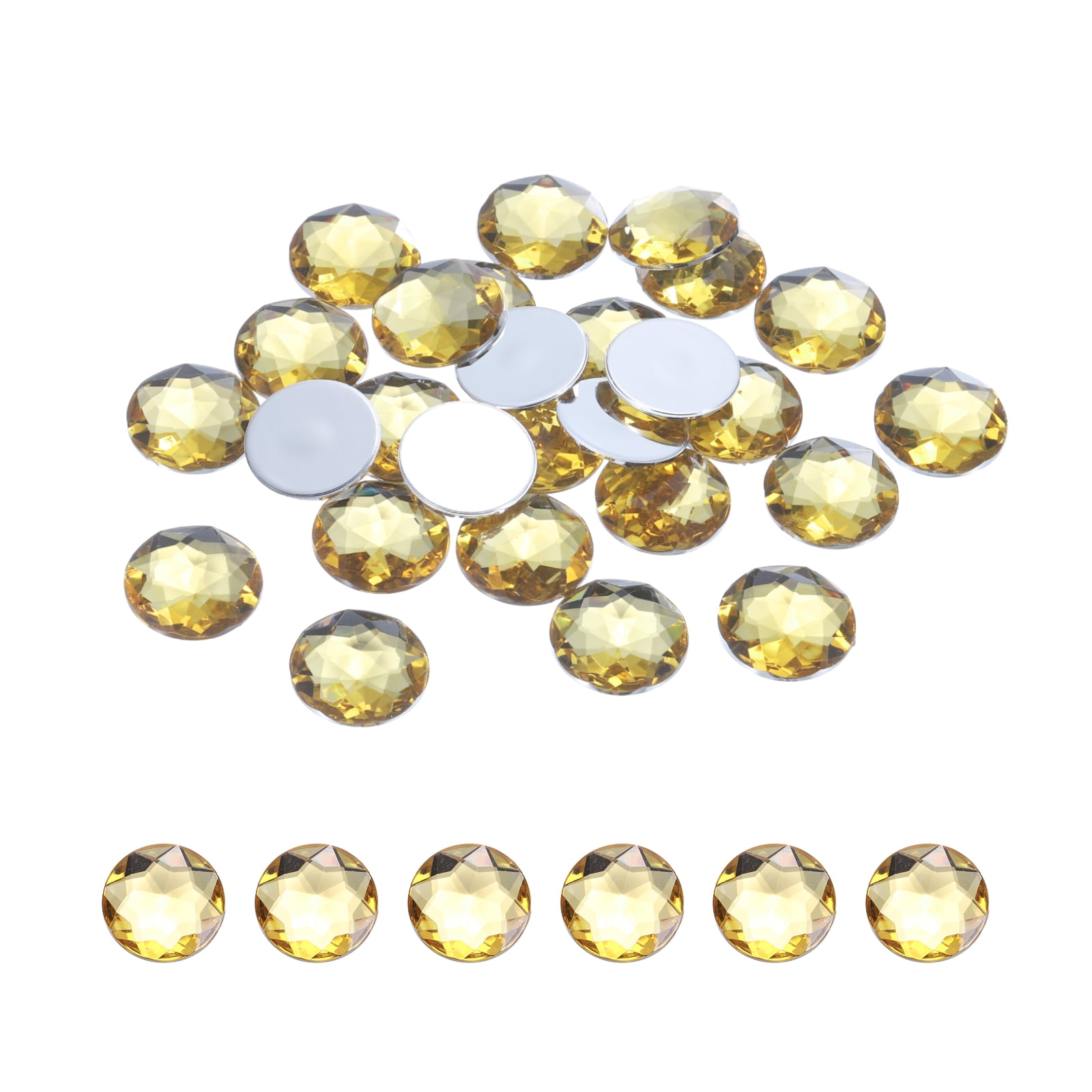 Flat Back Round Acrylic Rhinestones,10mm Light Brown Flatback Crystal ...