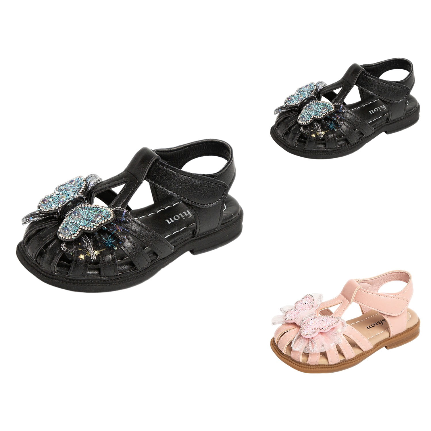 Flat Baotou Sandals, Children's Closed Toe Summer Beach Shoes with Bow ...