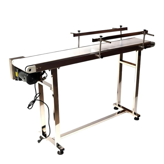 Flat Belt Conveyor PVC Belt Transport Conveyor Double Guardrails ...