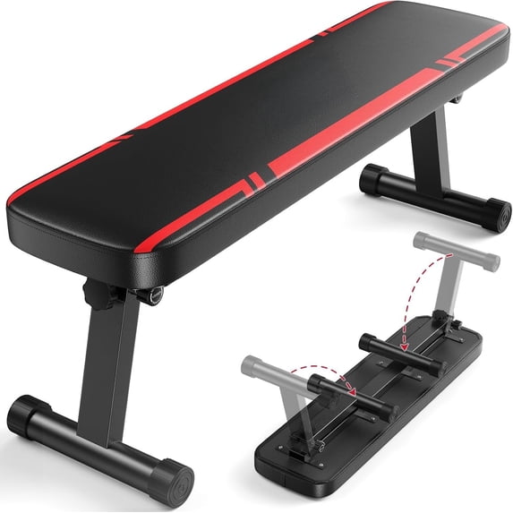 Flat Bench, Foldable Flat Weight Bench Easy Assembly for Strength Bench ...