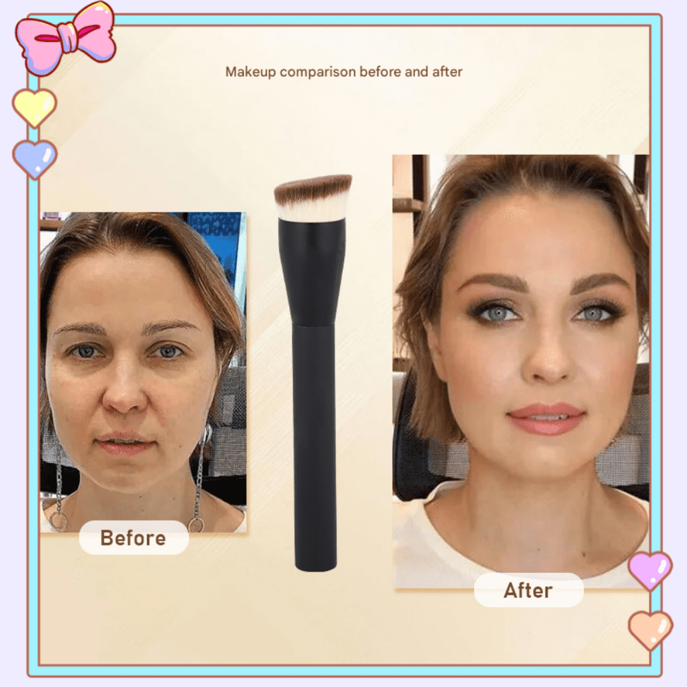 Flat Bevel Head Foundation Brush Concealer Brush Traceless Makeup Set ...