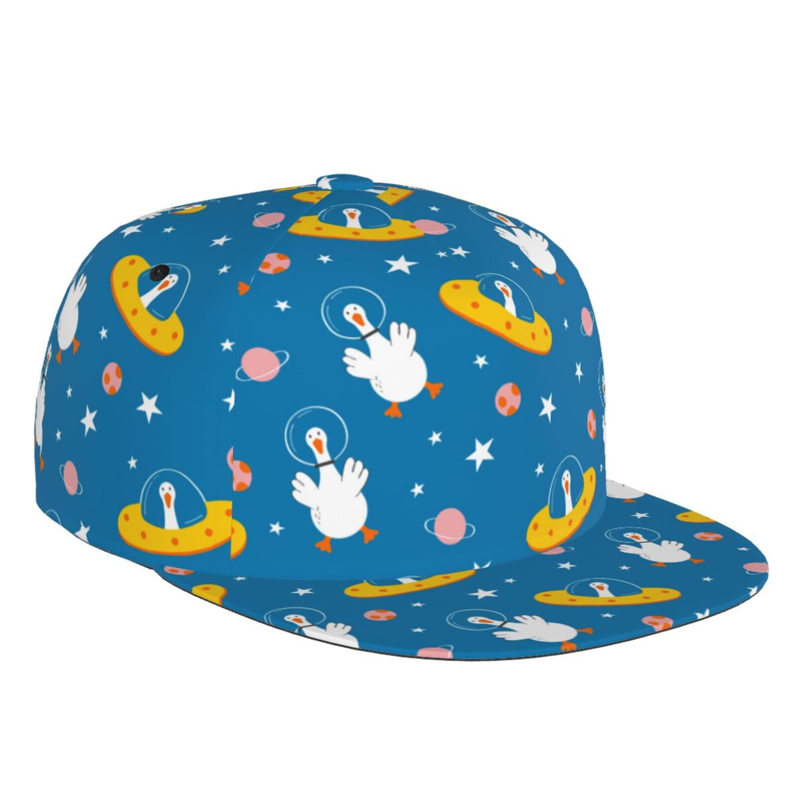 Flat Bill Baseball Cap - Cartoon Goose Adjustable Snapback Hat for Men Women, Hip Hop Dad Golf ...