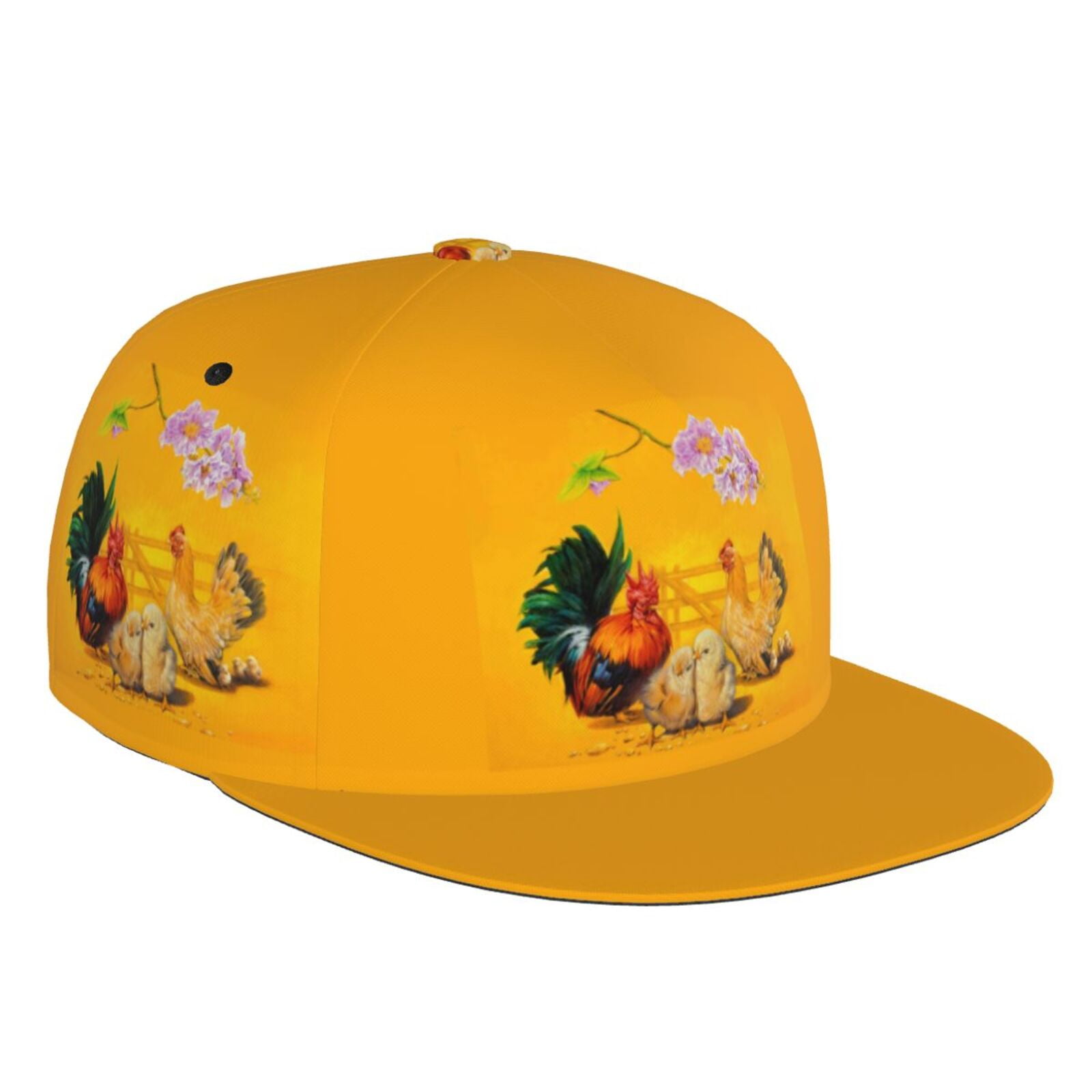 Flat Bill Baseball Cap - Chicken Family Rooster Hen Chicks Adjustable ...