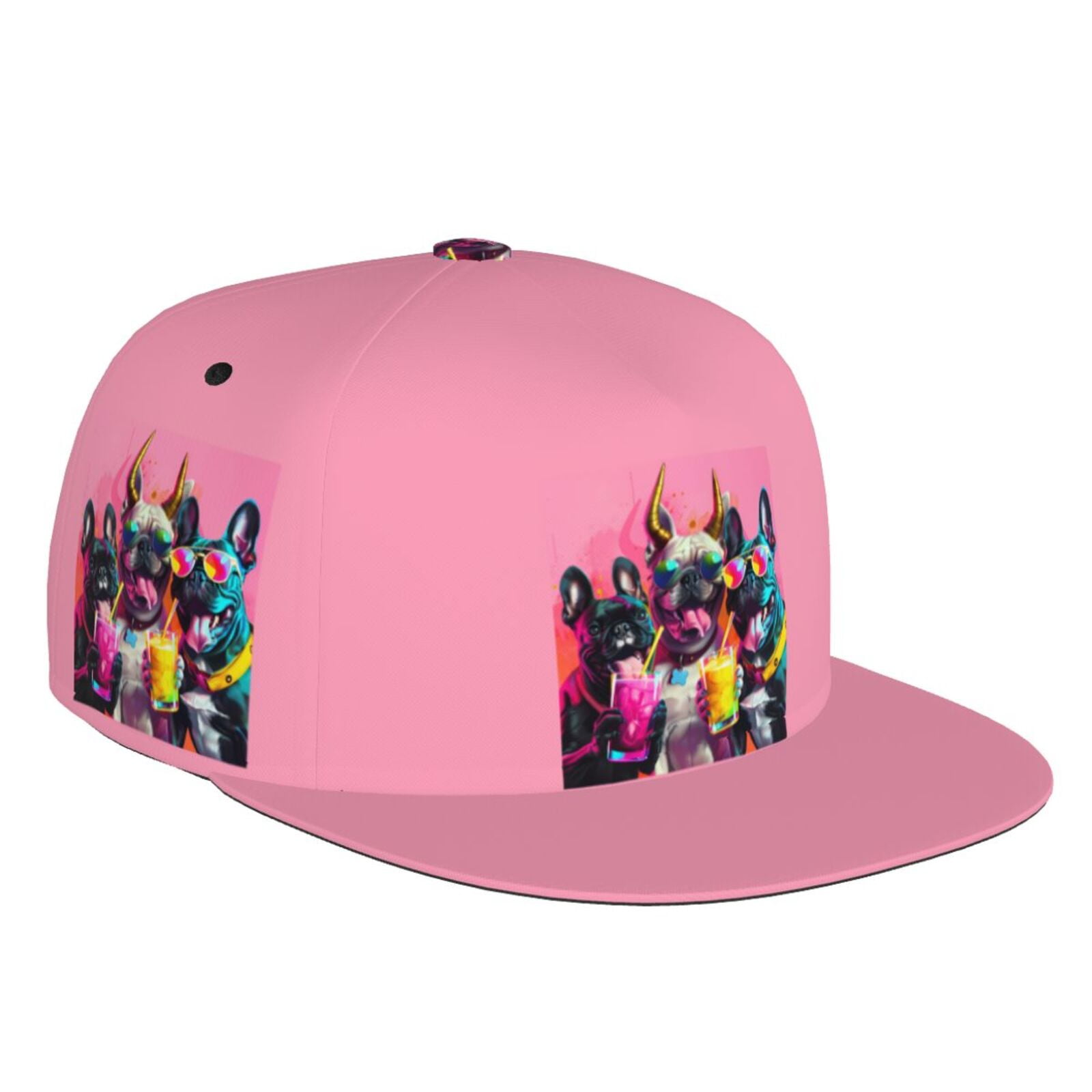 Flat Bill Baseball Cap - French Bulldog Cool No.103 Adjustable Snapback ...