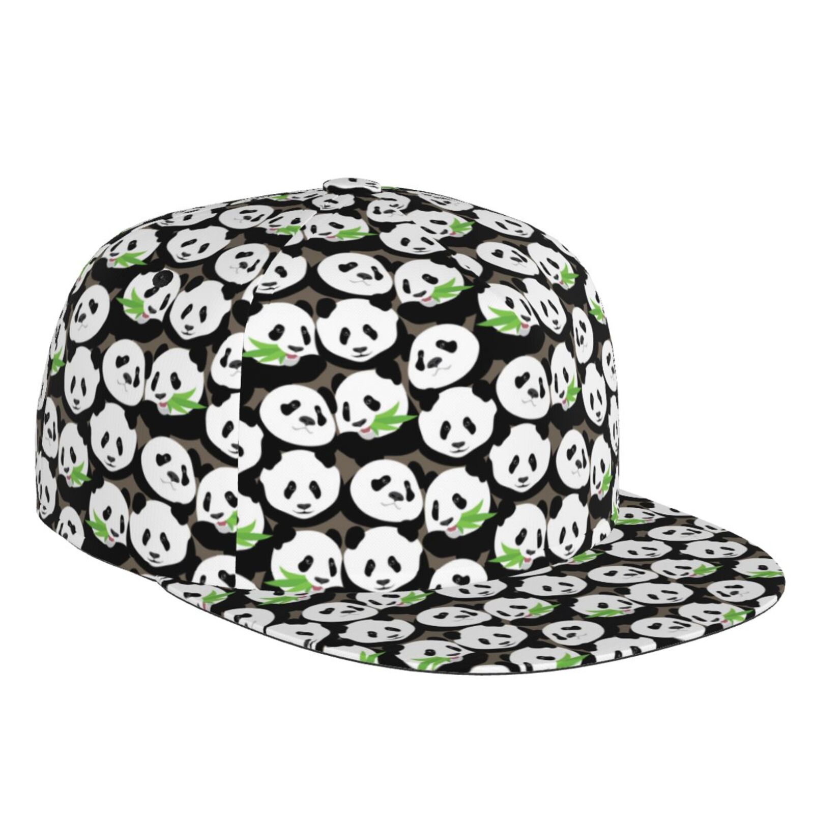 Flat Bill Baseball Cap - Panda Bear Adjustable Snapback Hat for Men ...