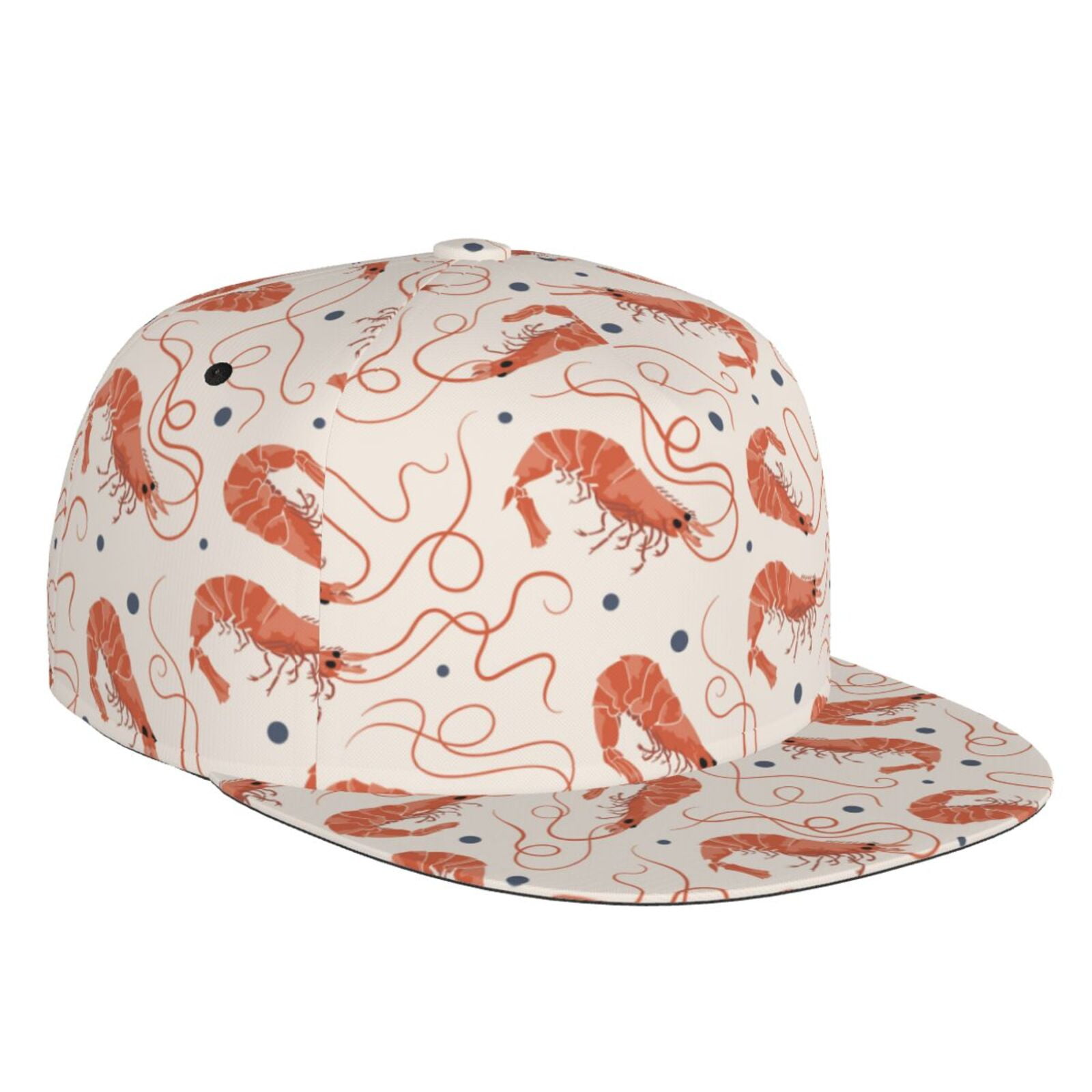 Flat Bill Baseball Cap - Shrimp No.9032 Adjustable Snapback Hat for Men ...