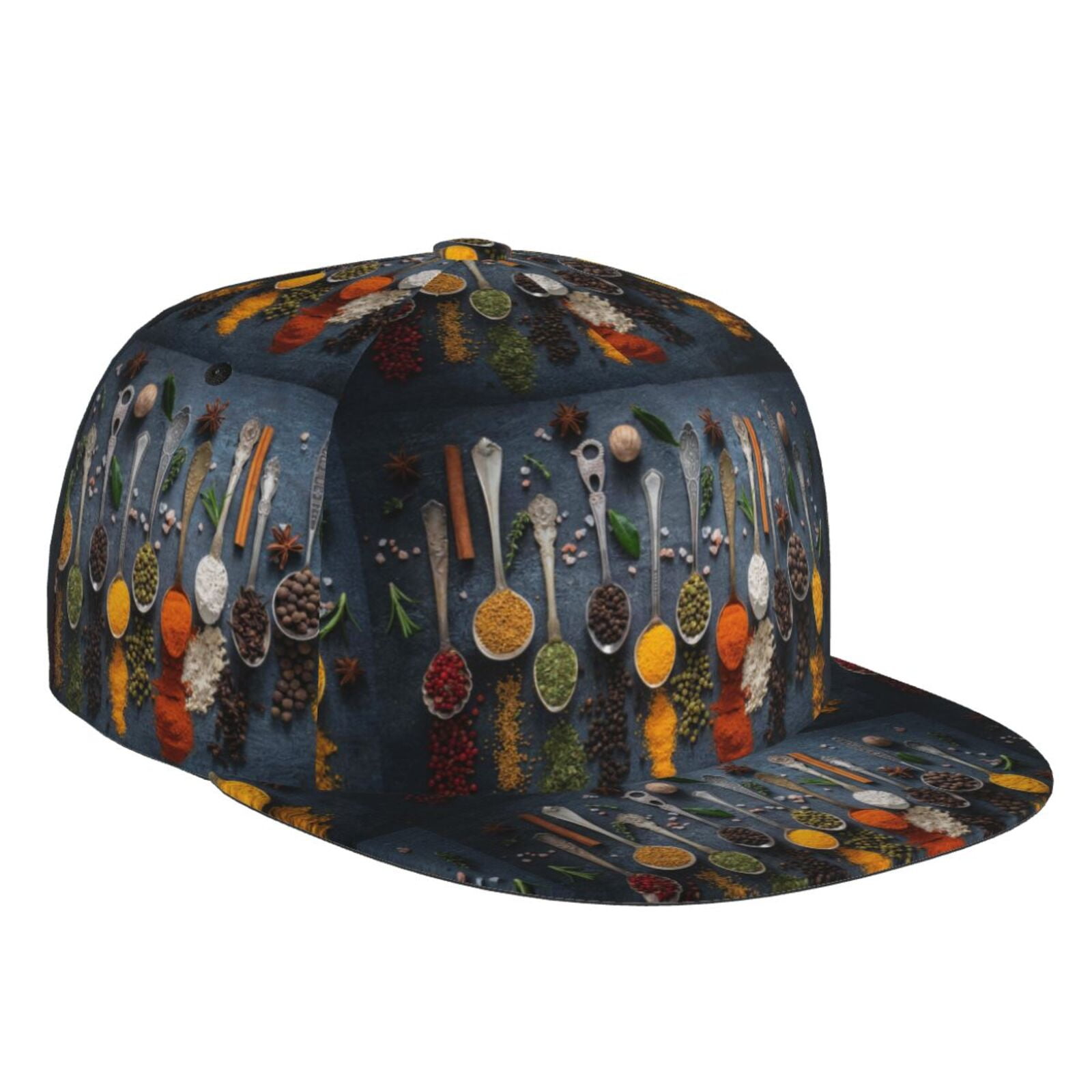 Flat Bill Baseball Cap - Various Herbs Adjustable Snapback Hat for Men ...