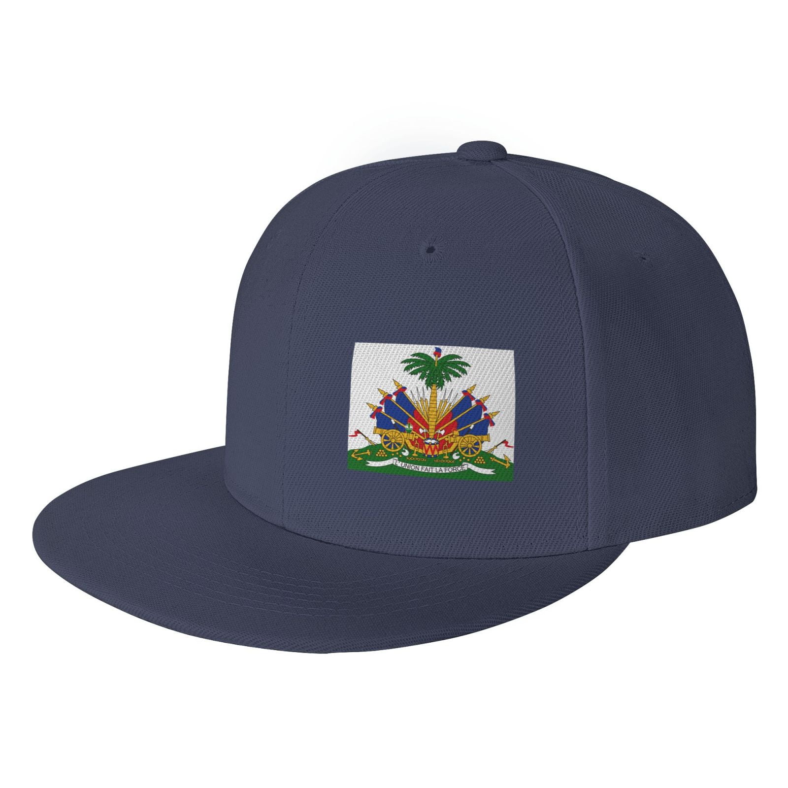 Flat Bill Brim Hat Adjustable Baseball Cap Coat Of Arms Of Haiti Mens ...
