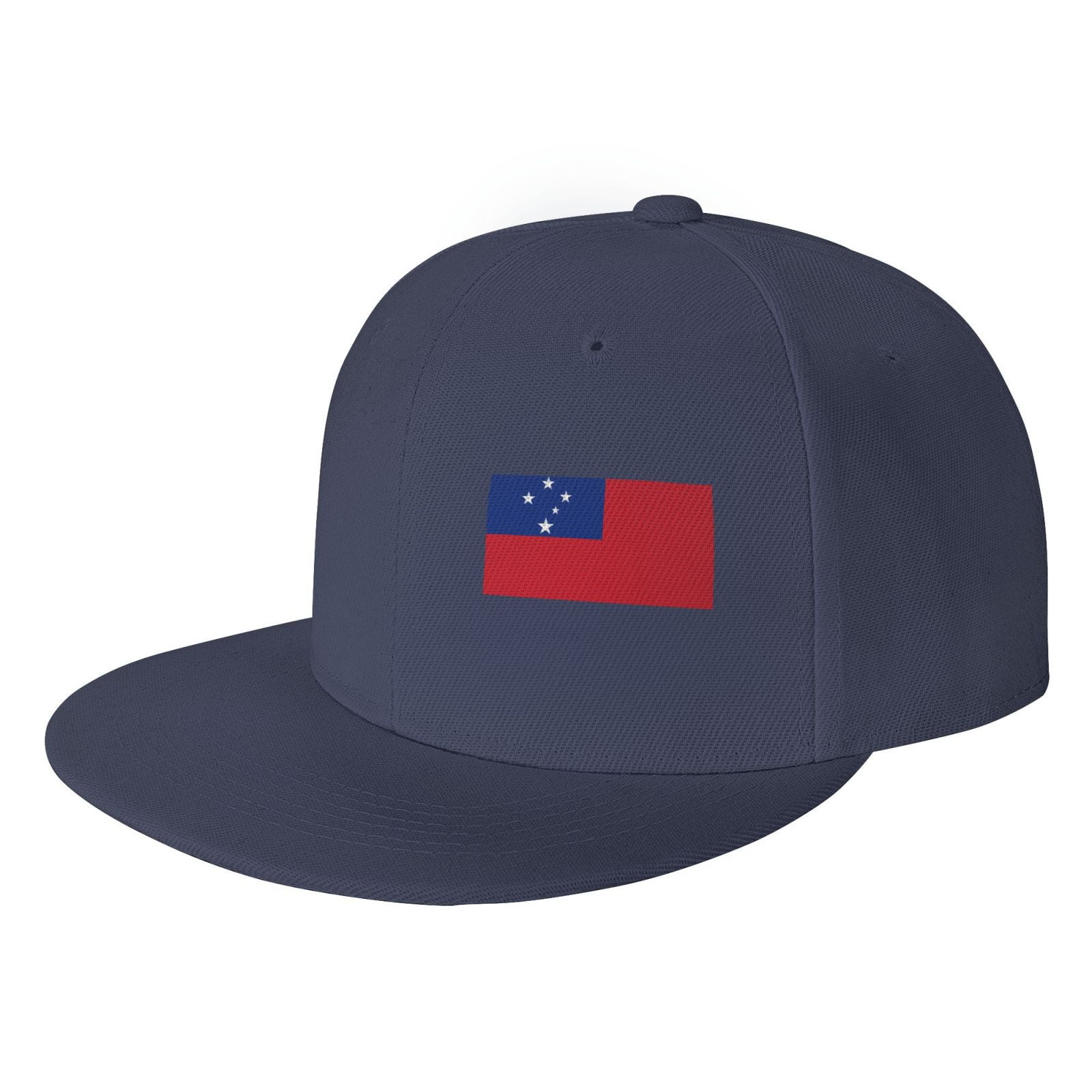 Flat Bill Brim Hat Adjustable Baseball Cap Samoan Flag Mens Women ...