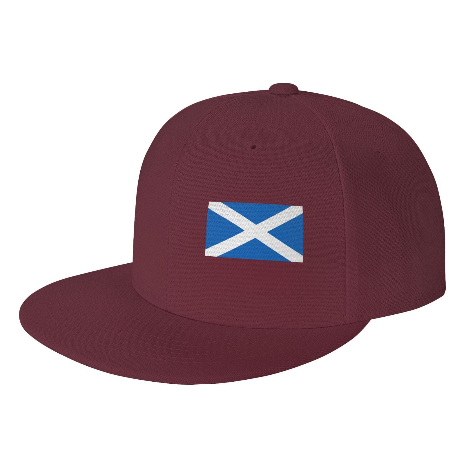 Flat Bill Brim Hat Adjustable Baseball Cap Scotland Flag Mens Women ...