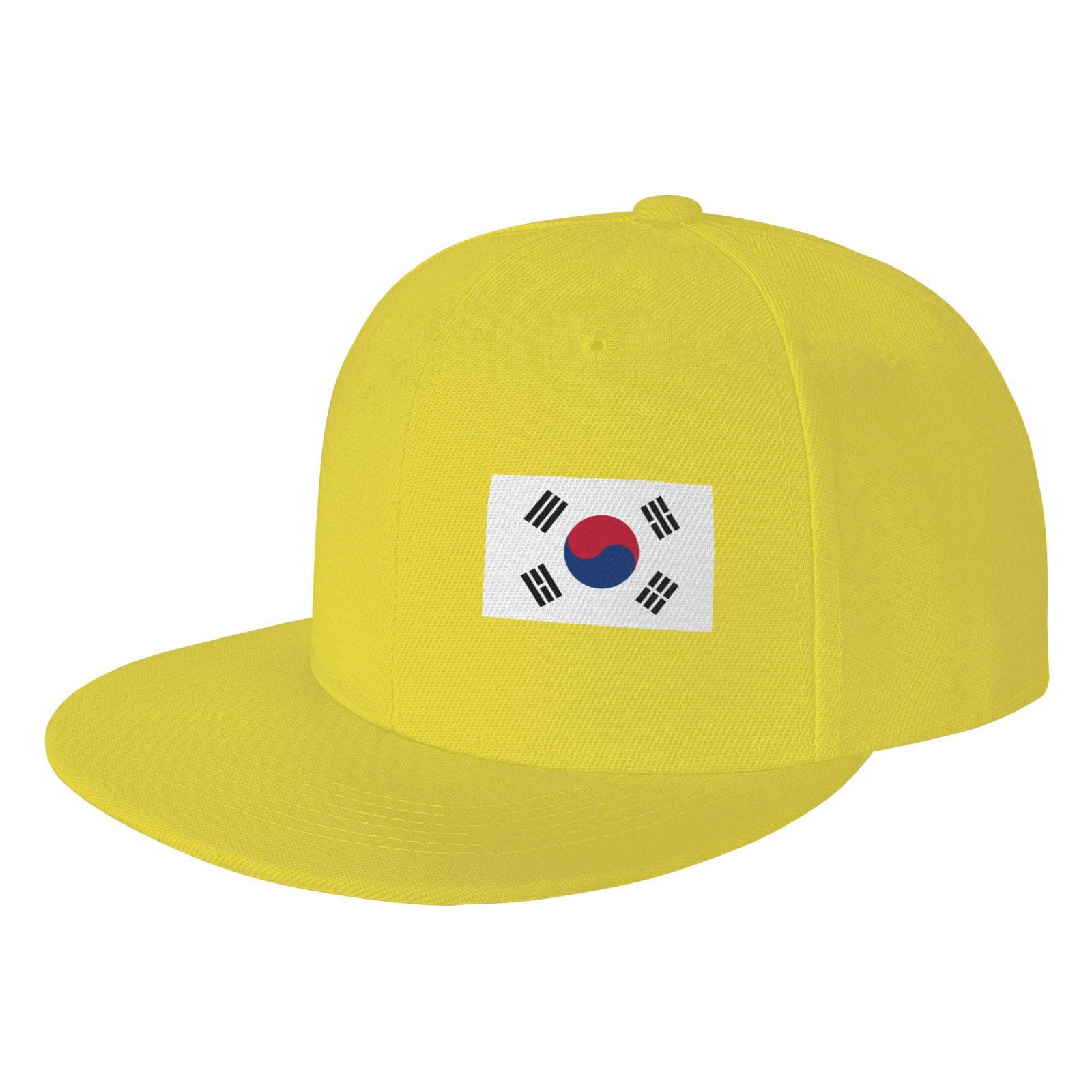 Flat Bill Brim Hat Adjustable Baseball Cap South Korean Flag Mens Women ...