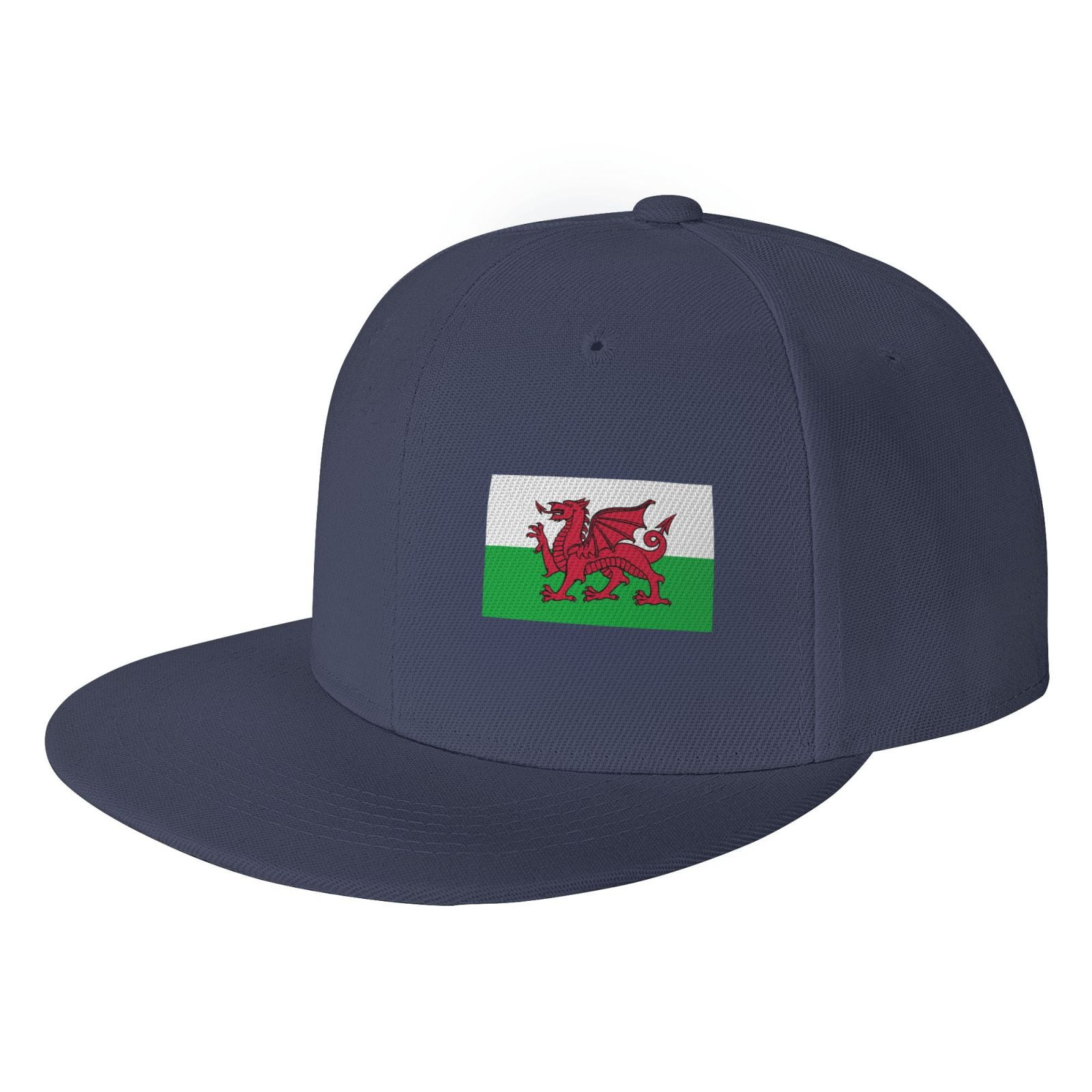 Flat Bill Brim Hat Adjustable Baseball Cap Welsh Flag Mens Women ...