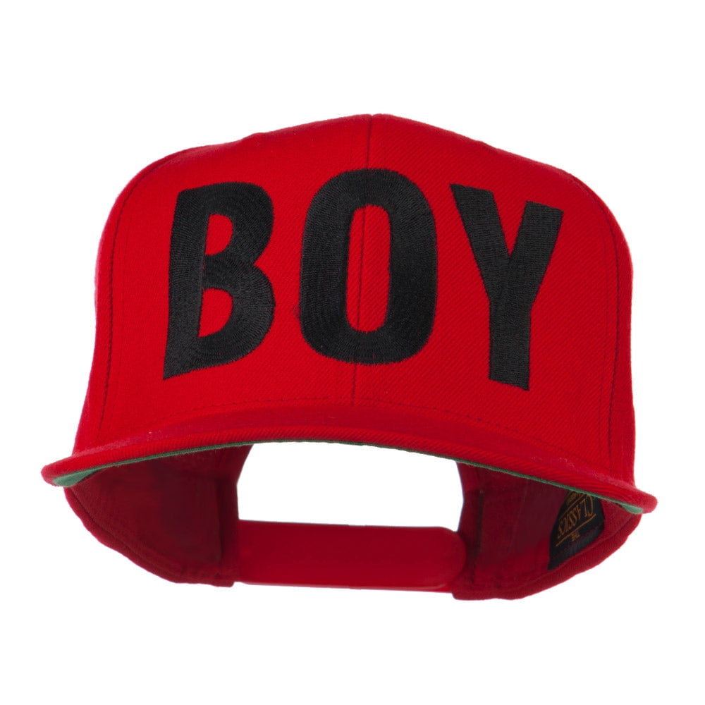 Flat Bill Hip Hop Casual Boy Embroidered Cap - Red OSFM - Walmart.com