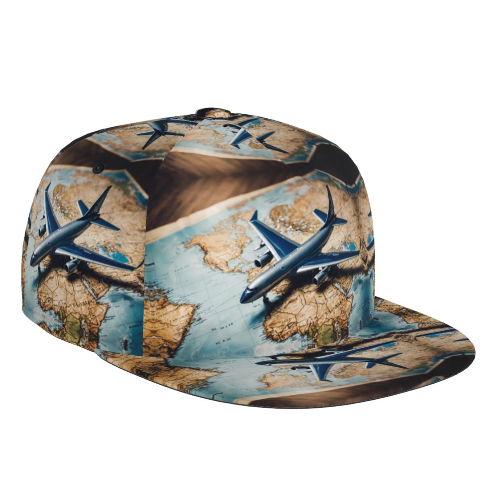 Flat Bill Trucker Hats for Women Men - Airplane World Map Adventure ...