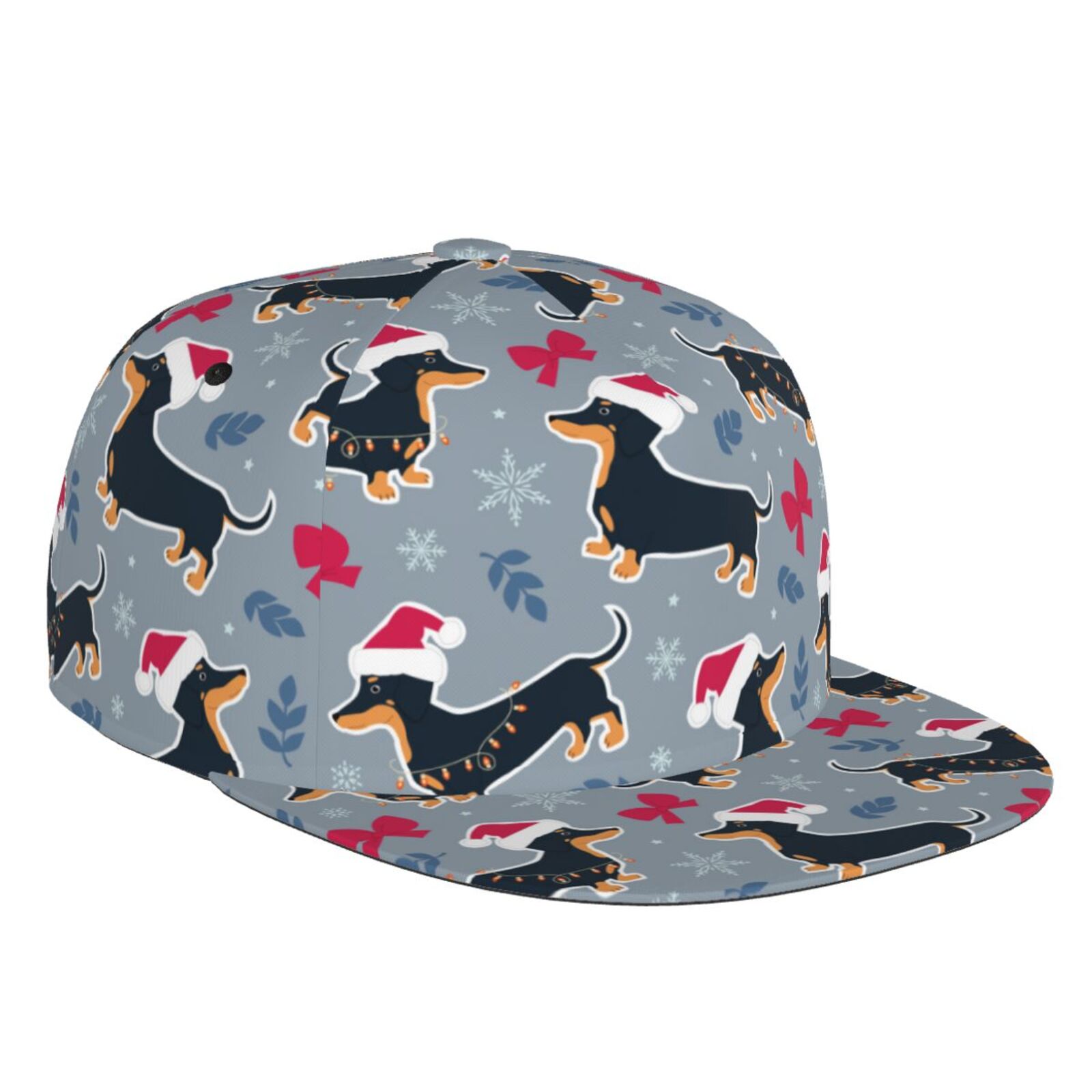 Flat Bill Trucker Hats for Women Men - Christmas Hat Dachshund ...