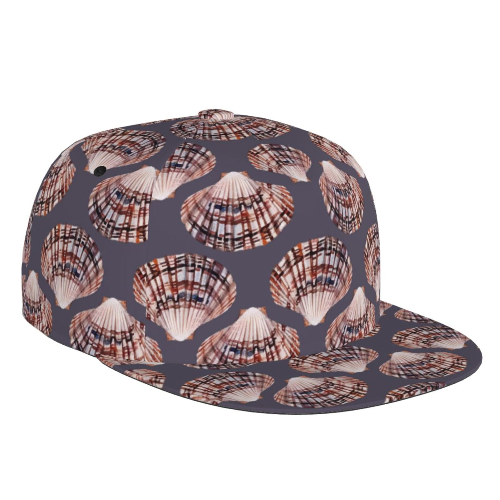 Flat Bill Trucker Hats for Women Men - Conch Shells Print No.9084 ...