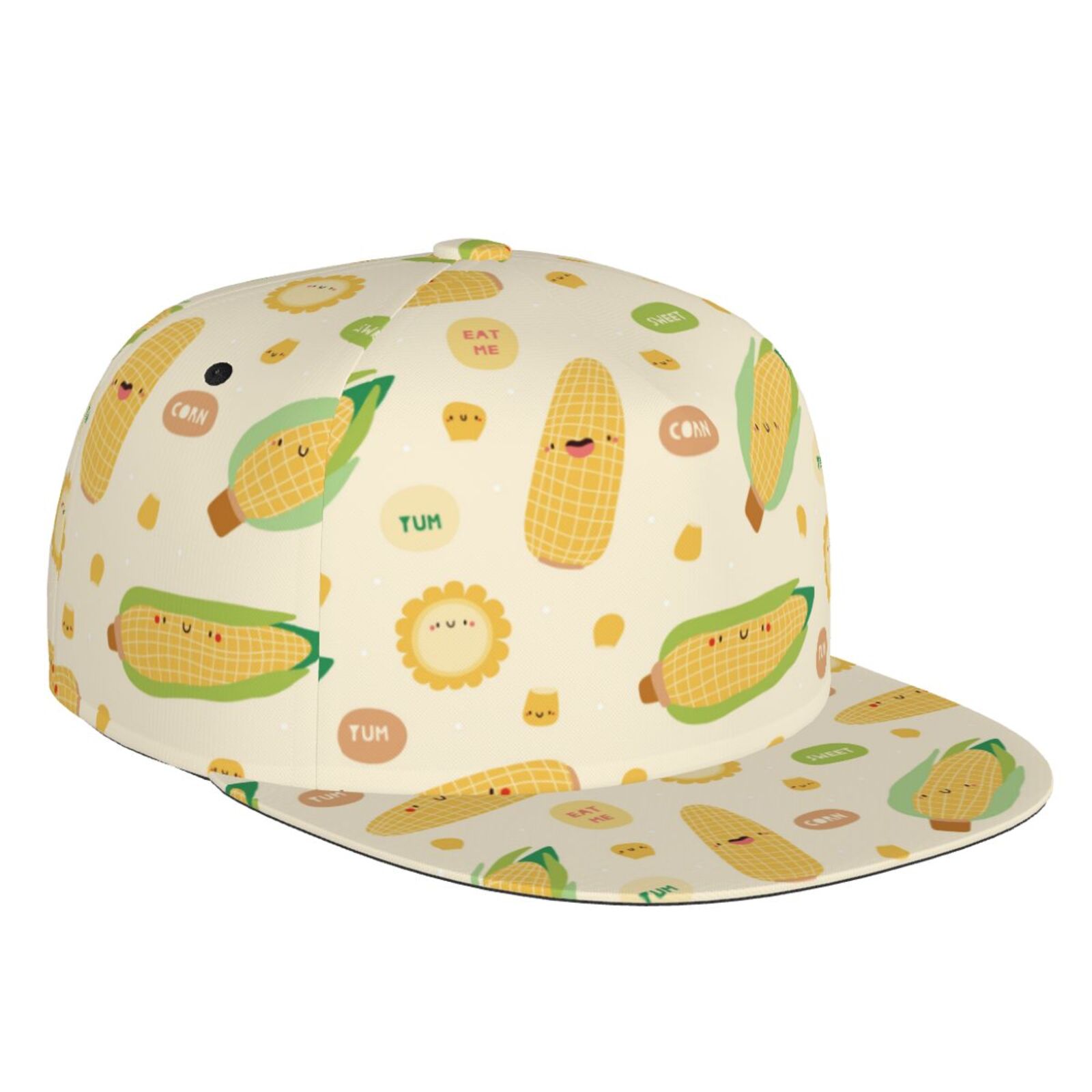 Flat Bill Trucker Hats for Women Men - Cute Sweet Corn Adjustable Flat ...