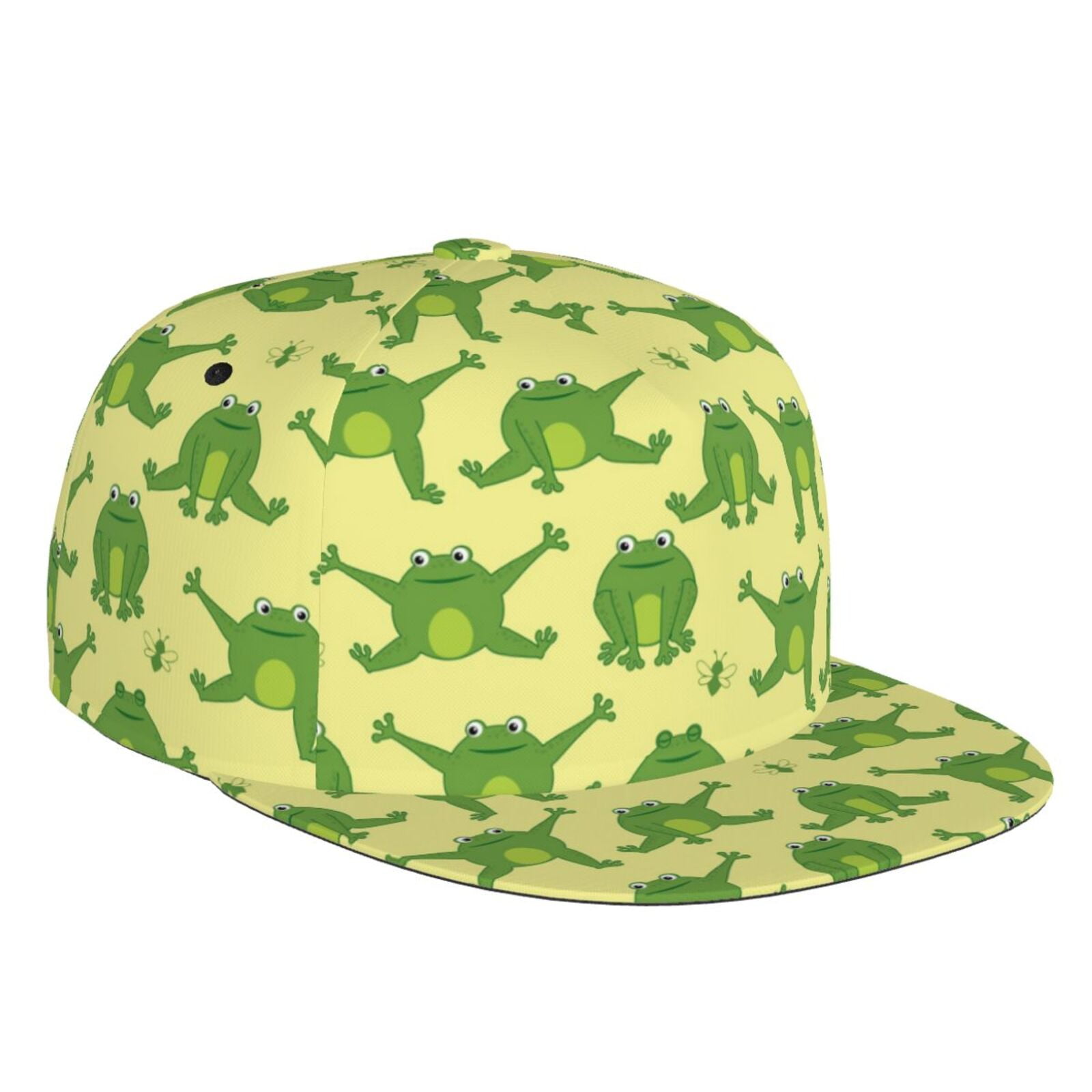 Flat Bill Trucker Hats for Women Men - Funny Frogs Adjustable Flat ...