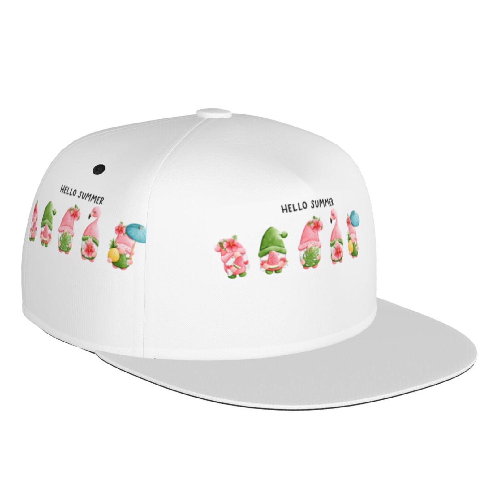 Flat Bill Trucker Hats for Women Men - Hello Summer Gnome Adjustable ...