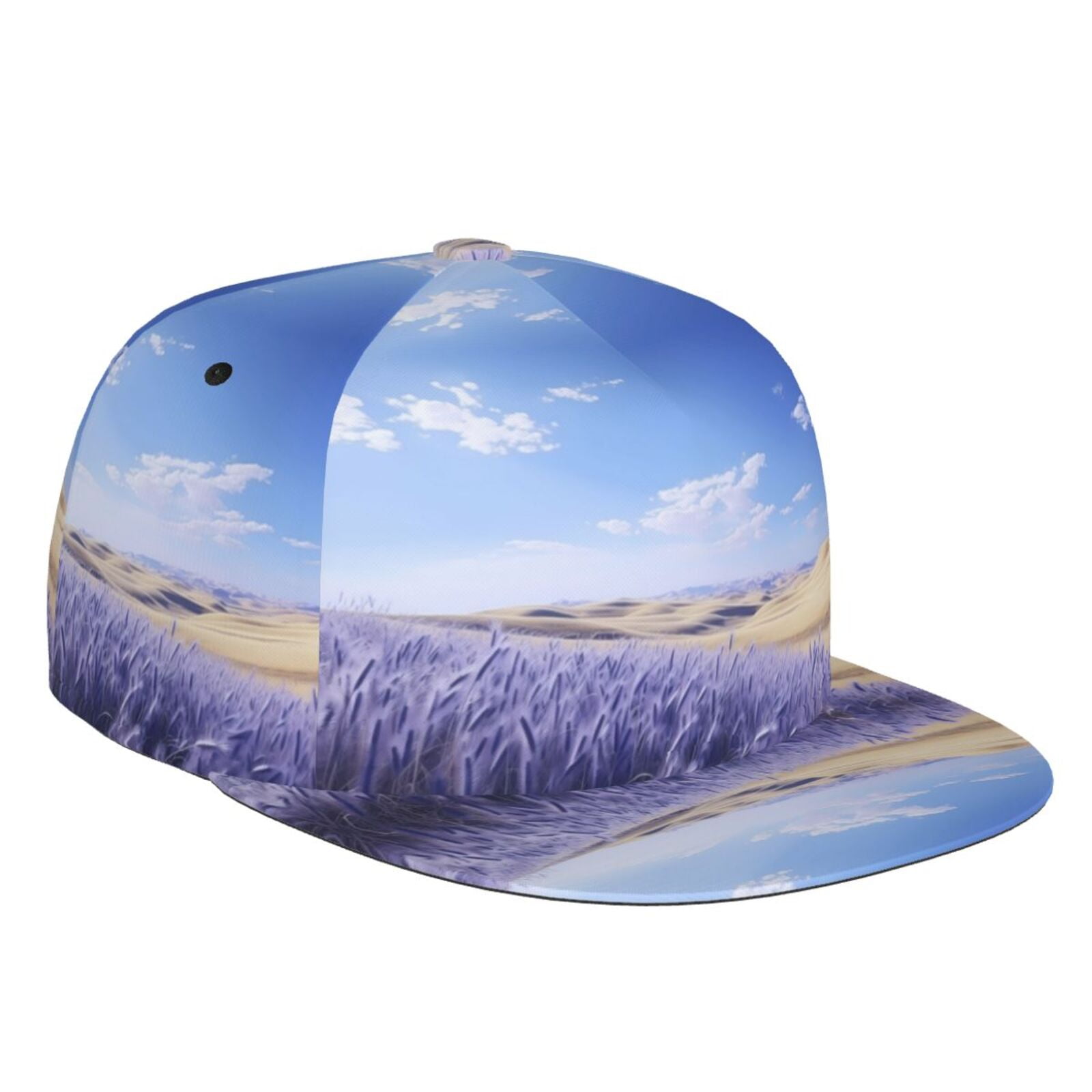 Flat Bill Trucker Hats for Women Men - Lavender Fields Under Blue Sky ...