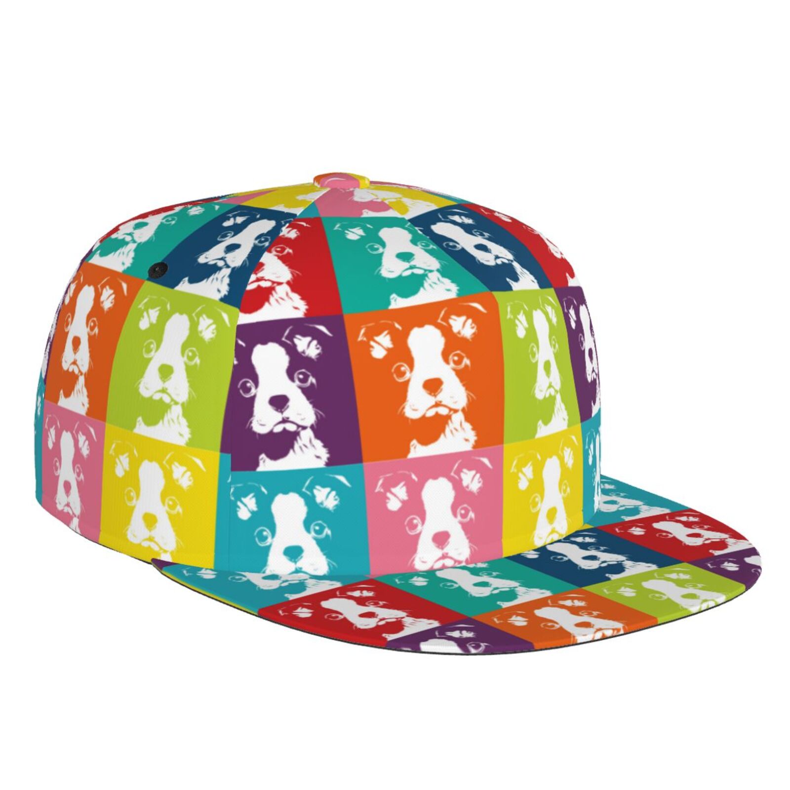 Flat Bill Trucker Hats for Women Men - Multicolor Cute French Bulldog ...