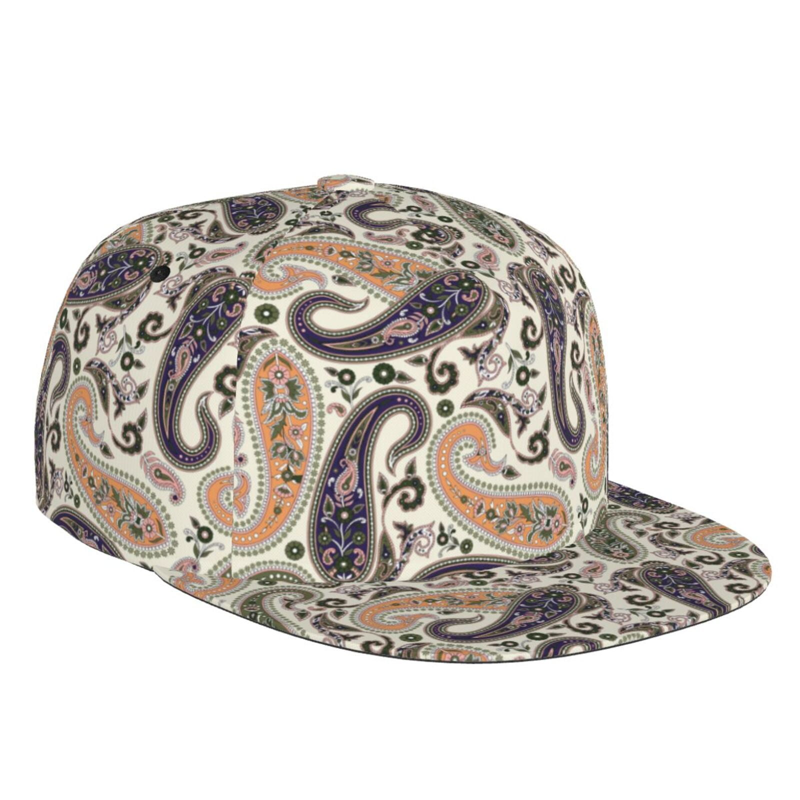 Flat Bill Trucker Hats for Women Men - Paisley Pattern No.90108 ...