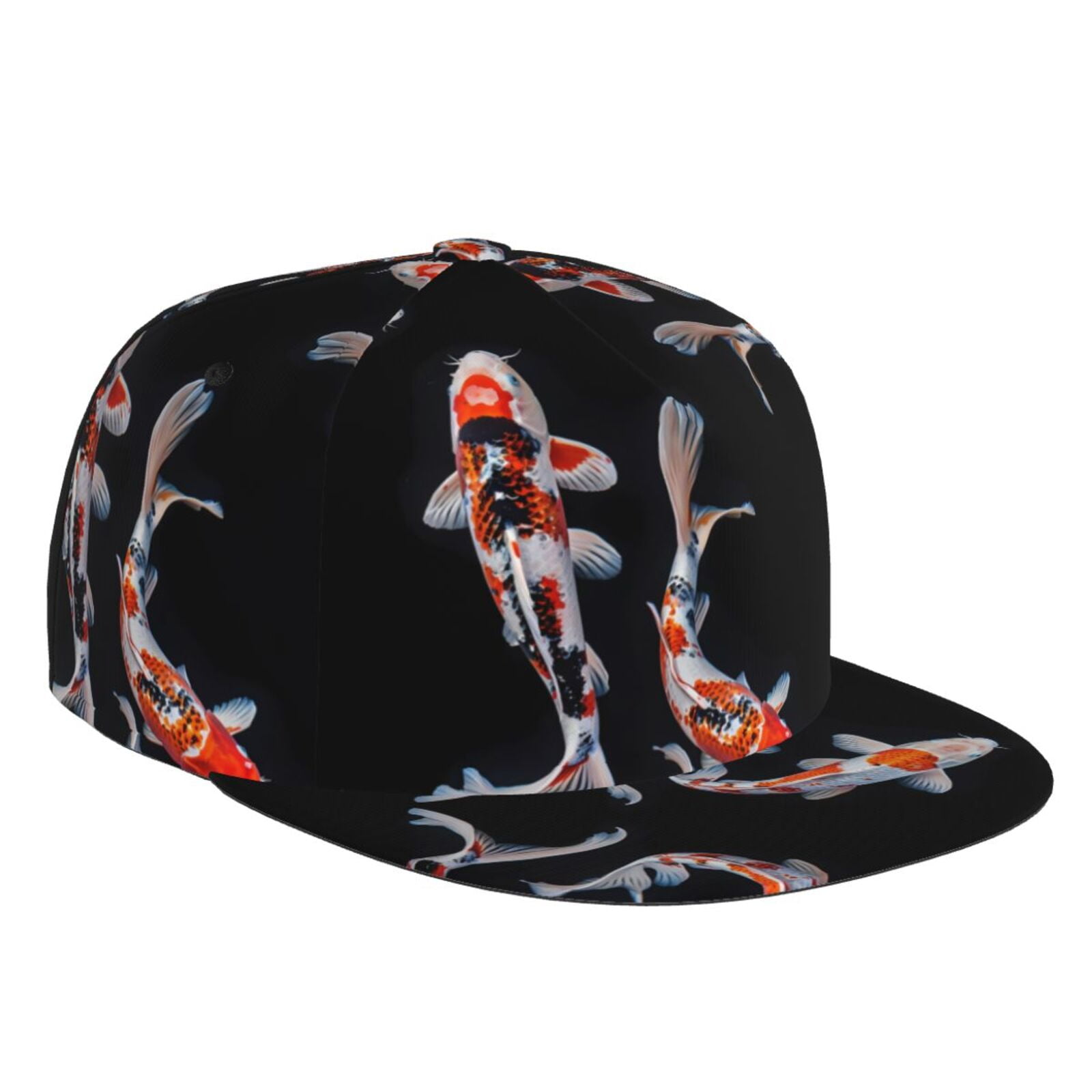 Flat Bill Trucker Hats for Women Men - Tricolor Koi Fish Trio ...