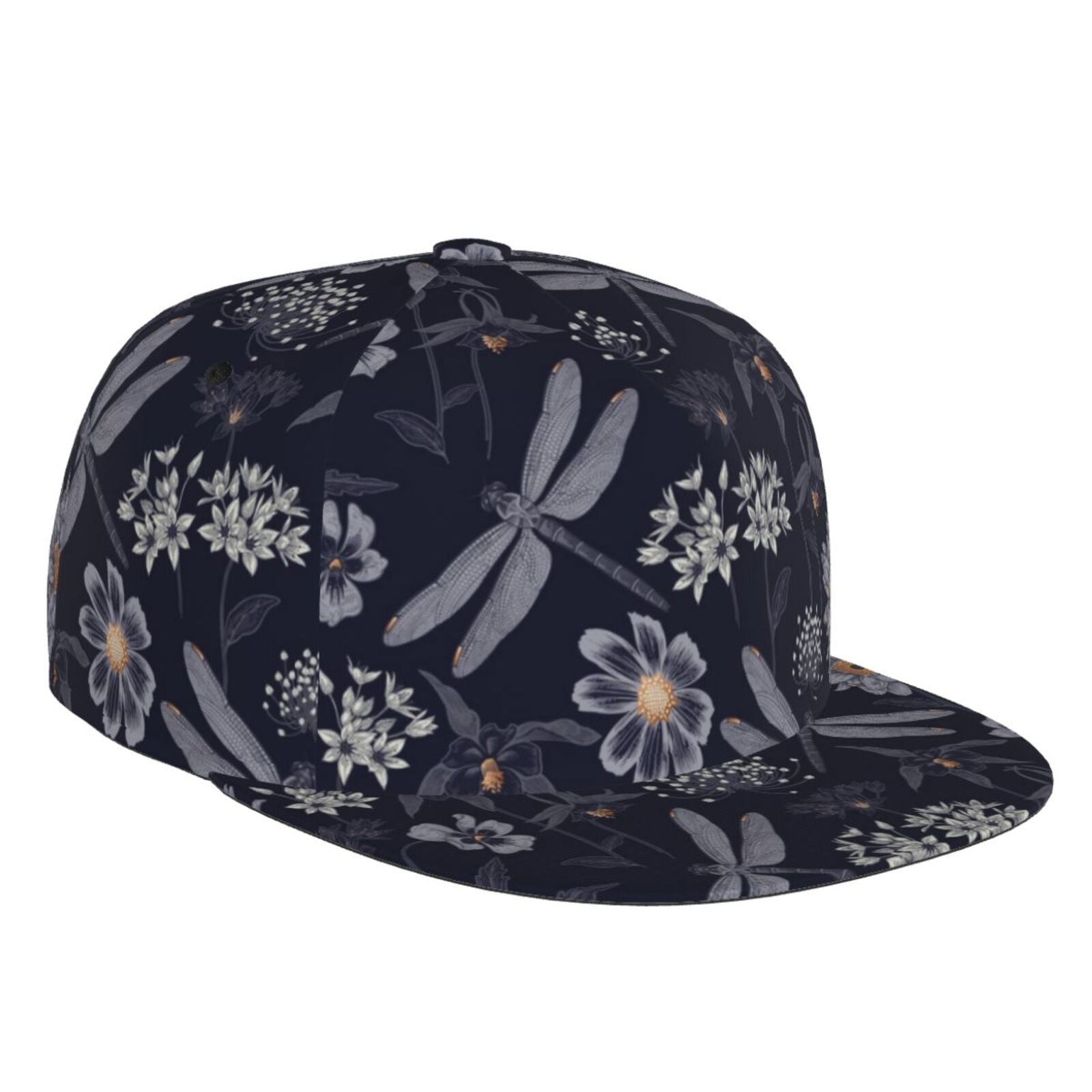 Flat Bill Trucker Hats for Women Men - Wildflowers And Dragonflies ...