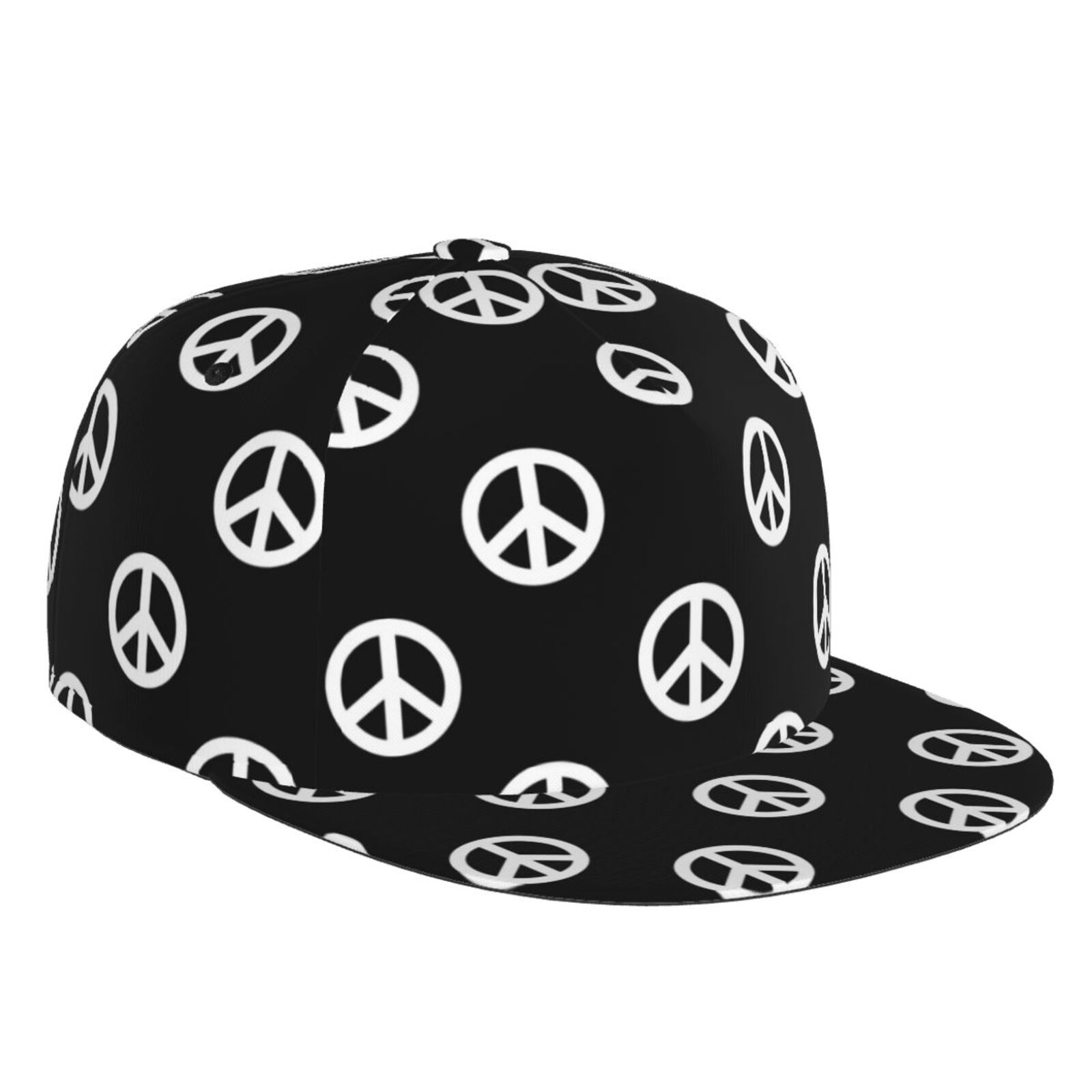 Flat Bill Trucker Hats for Women Men - peace sign boho style black ...