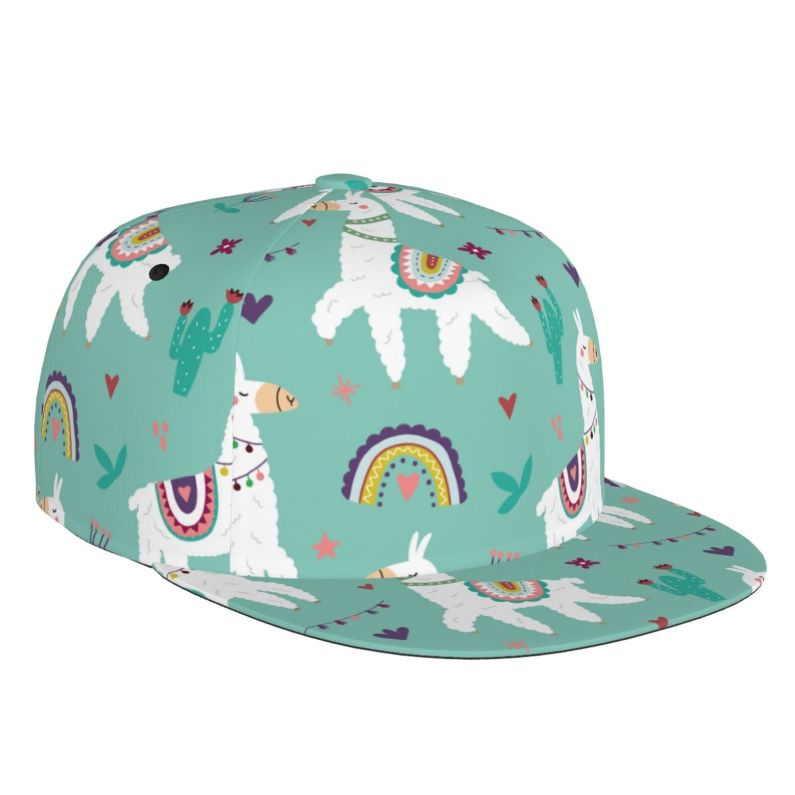 Flat Bill Trucker Hats for Women Men - scandinavian style cute lamas ...