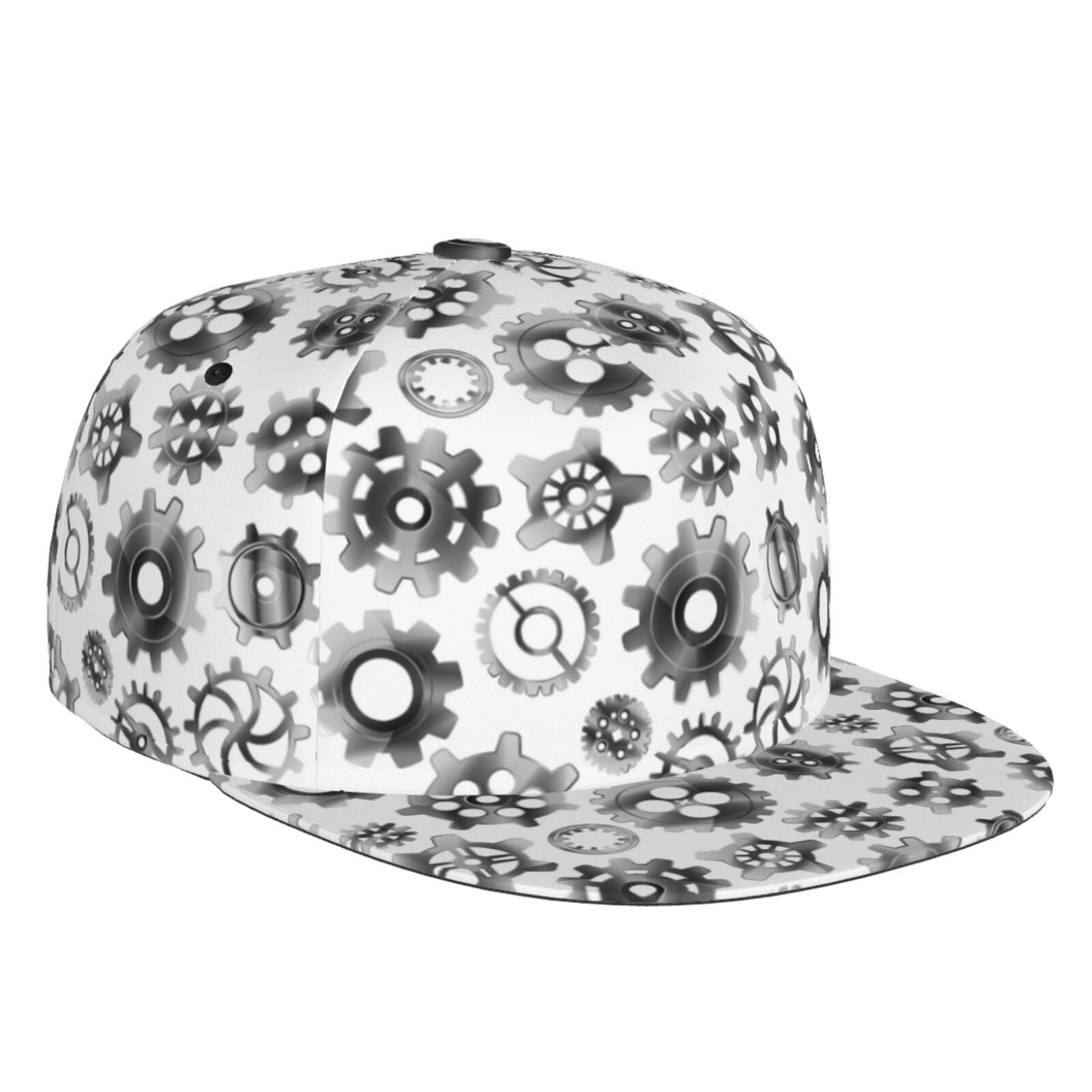 Flat Bill Trucker Hats for Women Men - silver Gear Pattern Adjustable ...