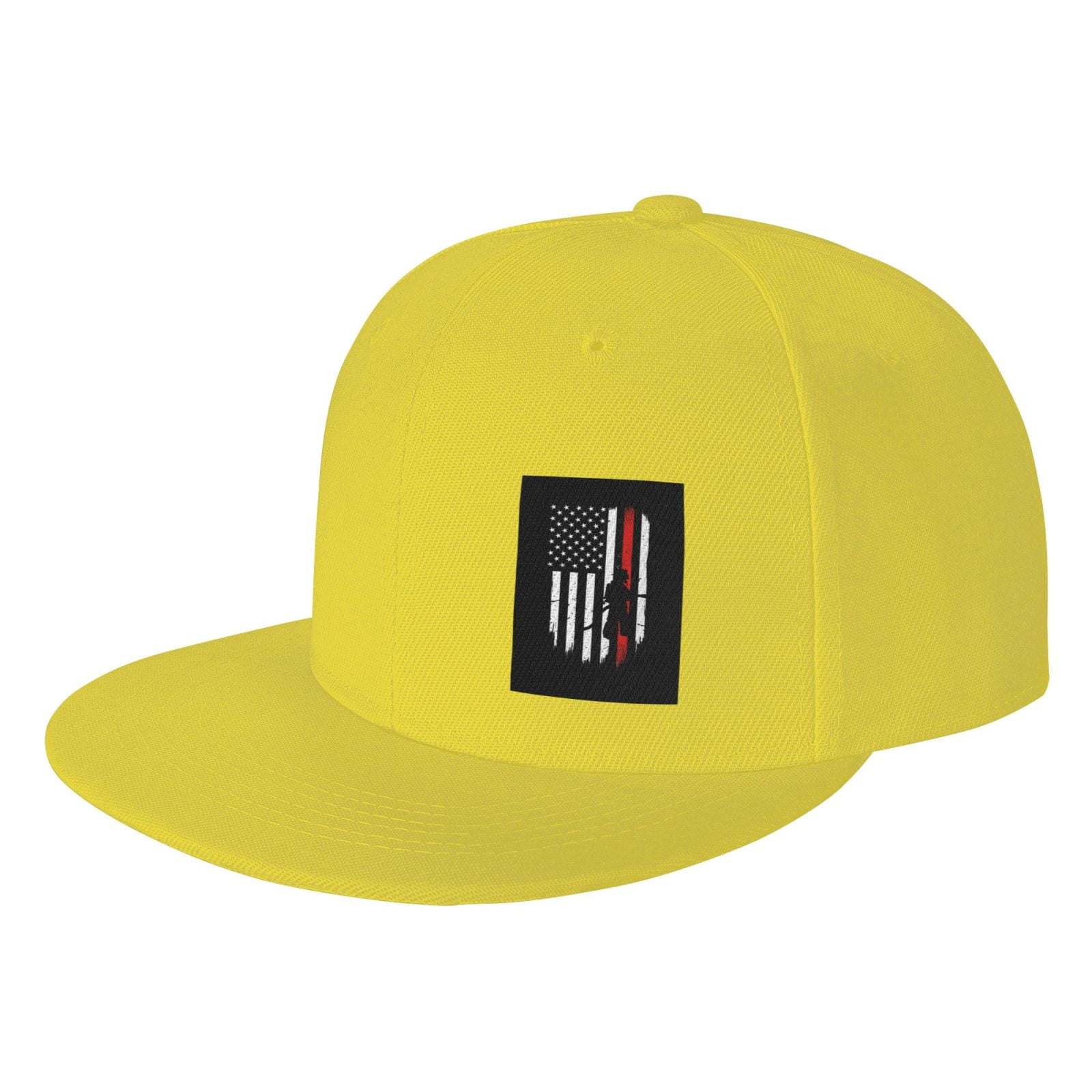 Flat Bill Visor Classic Snapback Hat Firefighter Firefighting Flag Us ...