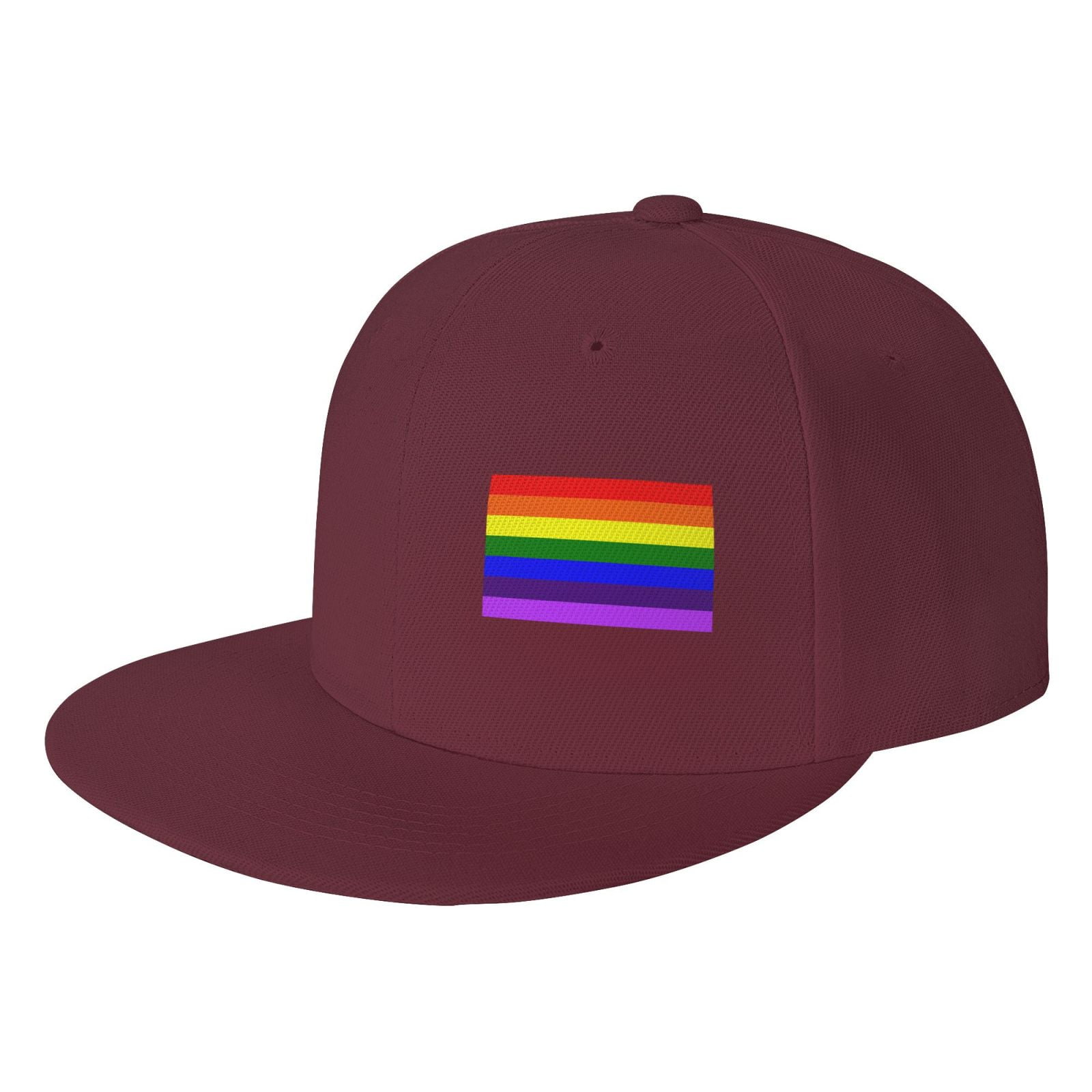 Flat Bill Visor Classic Snapback Hat Gay-Pride Flag Adjustable Style ...