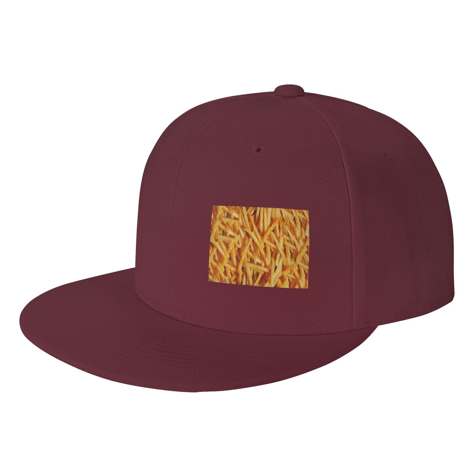 Flat Bill Visor Classic Snapback Hat Golden French Friespattern ...