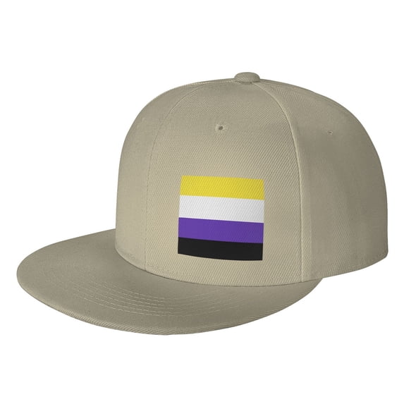 Flat Bill Visor Classic Snapback Hat Non-Binary Pride Flag Adjustable ...