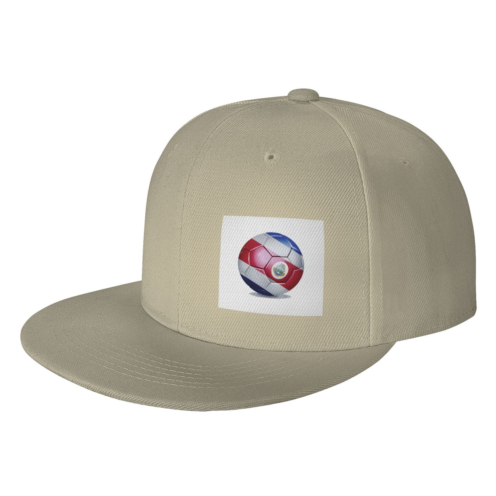 Flat Bill Visor Classic Snapback Hat Soccer Ball Costarican Flag ...