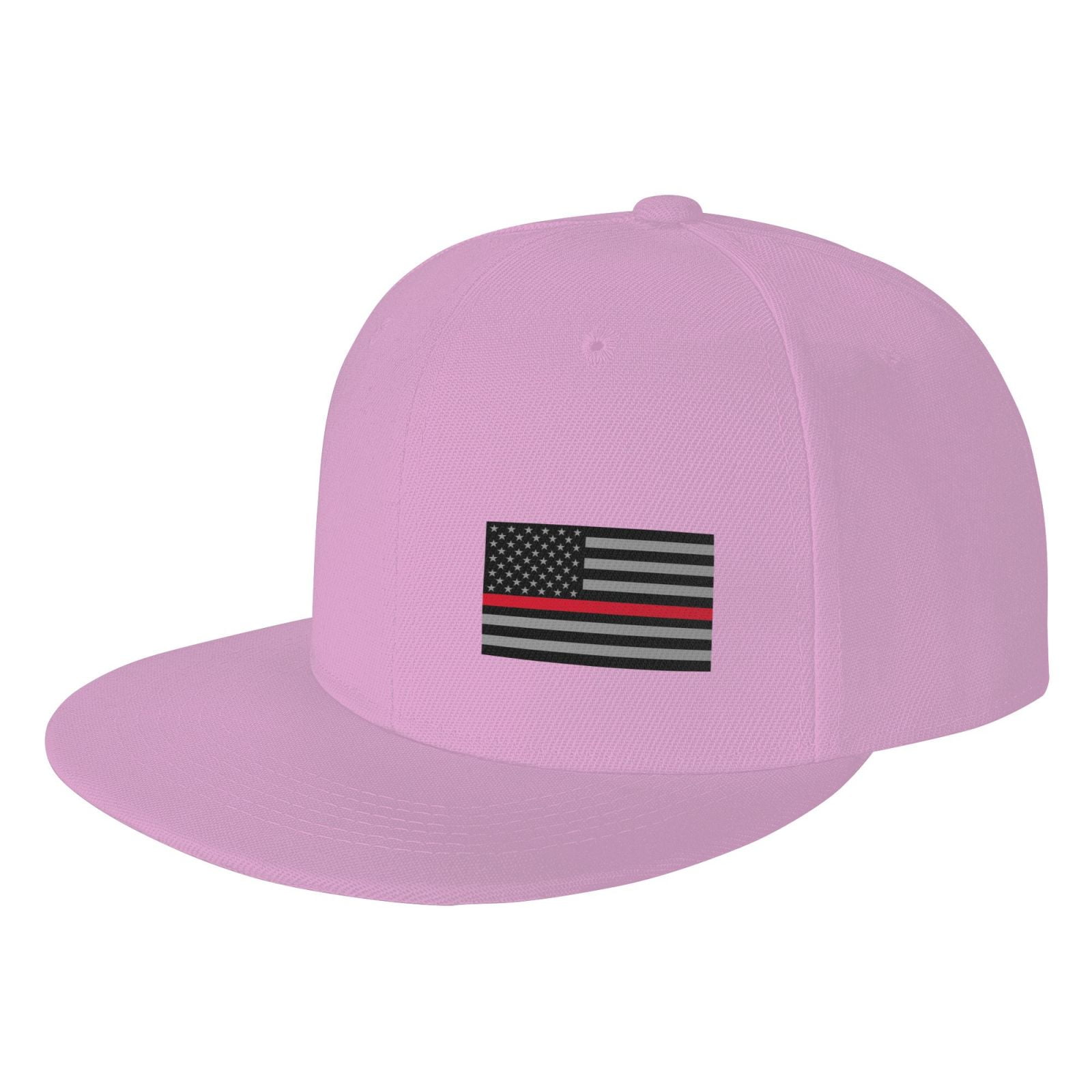 Flat Bill Visor Classic Snapback Hat Thin Red Line Flag Adjustable ...